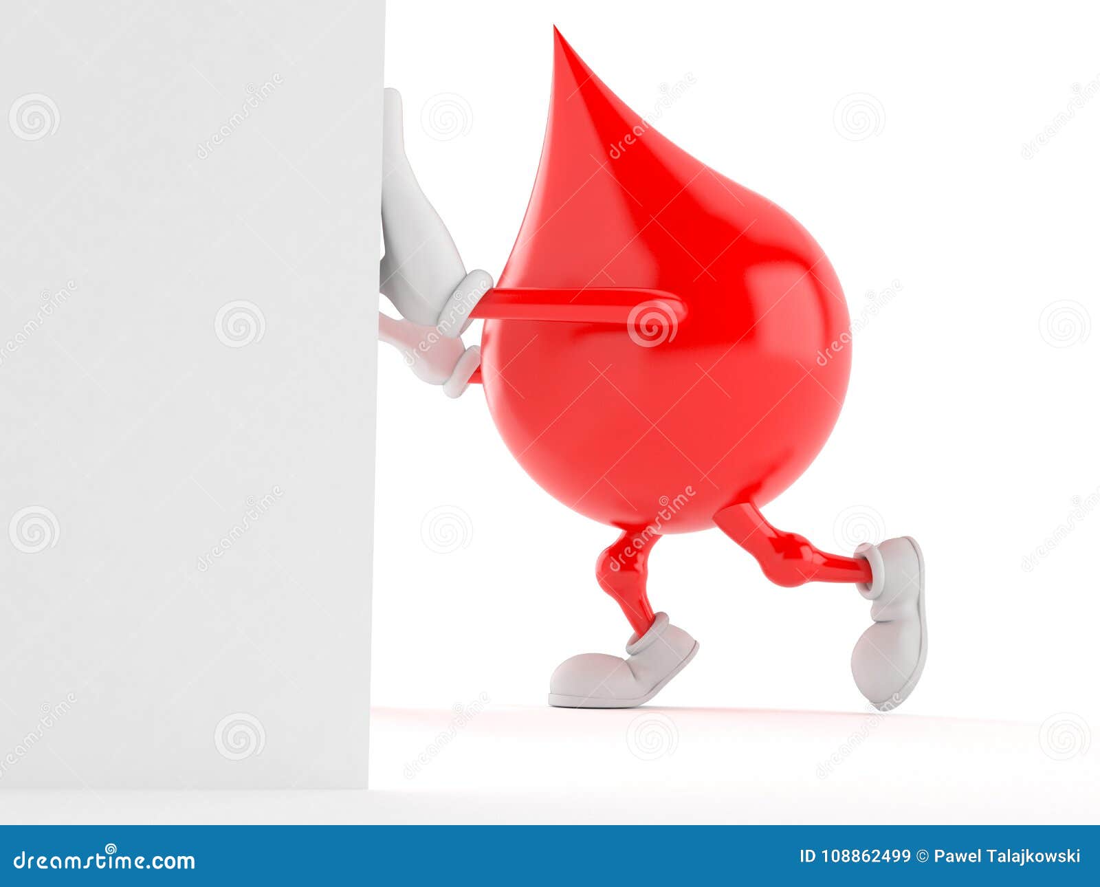 Blood drop character stock illustration. Illustration of pushing ...
