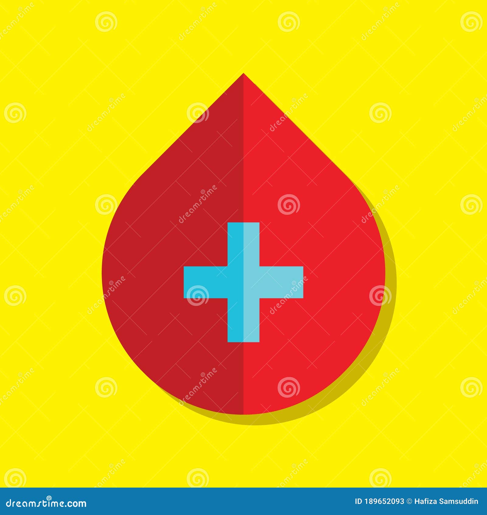 Blood Drop with Cross Sign. Vector Illustration Decorative Design Stock ...