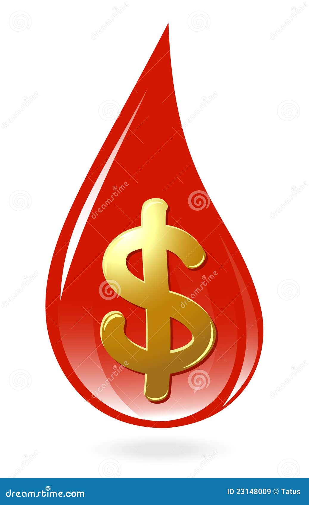Blood Drop with Dollar Symbol Stock Vector - Illustration of business ...