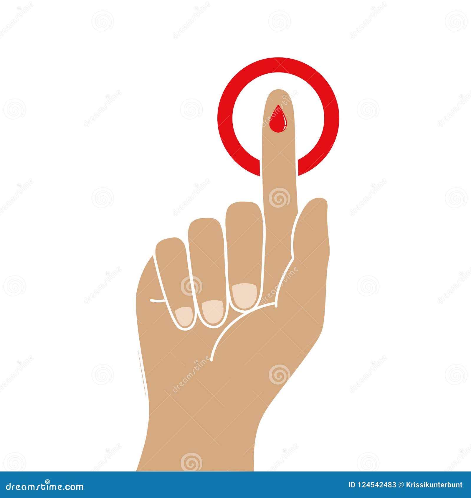 Blood Drop from a Finger Focus Stock Vector - Illustration of healthy ...