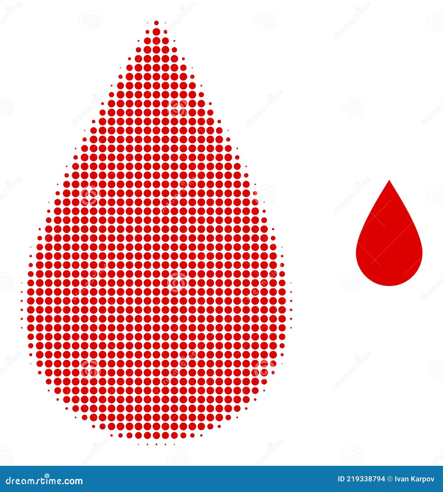 Blood Drop Halftone Dotted Icon Stock Vector - Illustration of life ...