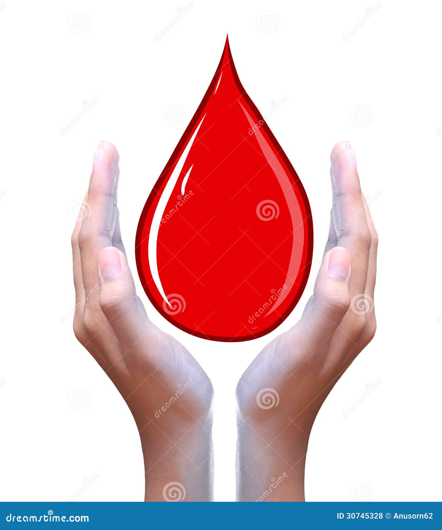Blood drop in hand stock illustration. Illustration of health - 30745328