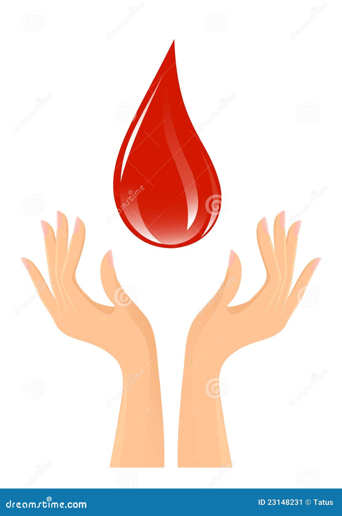 Blood drop and hands stock vector. Illustration of donation - 23148231
