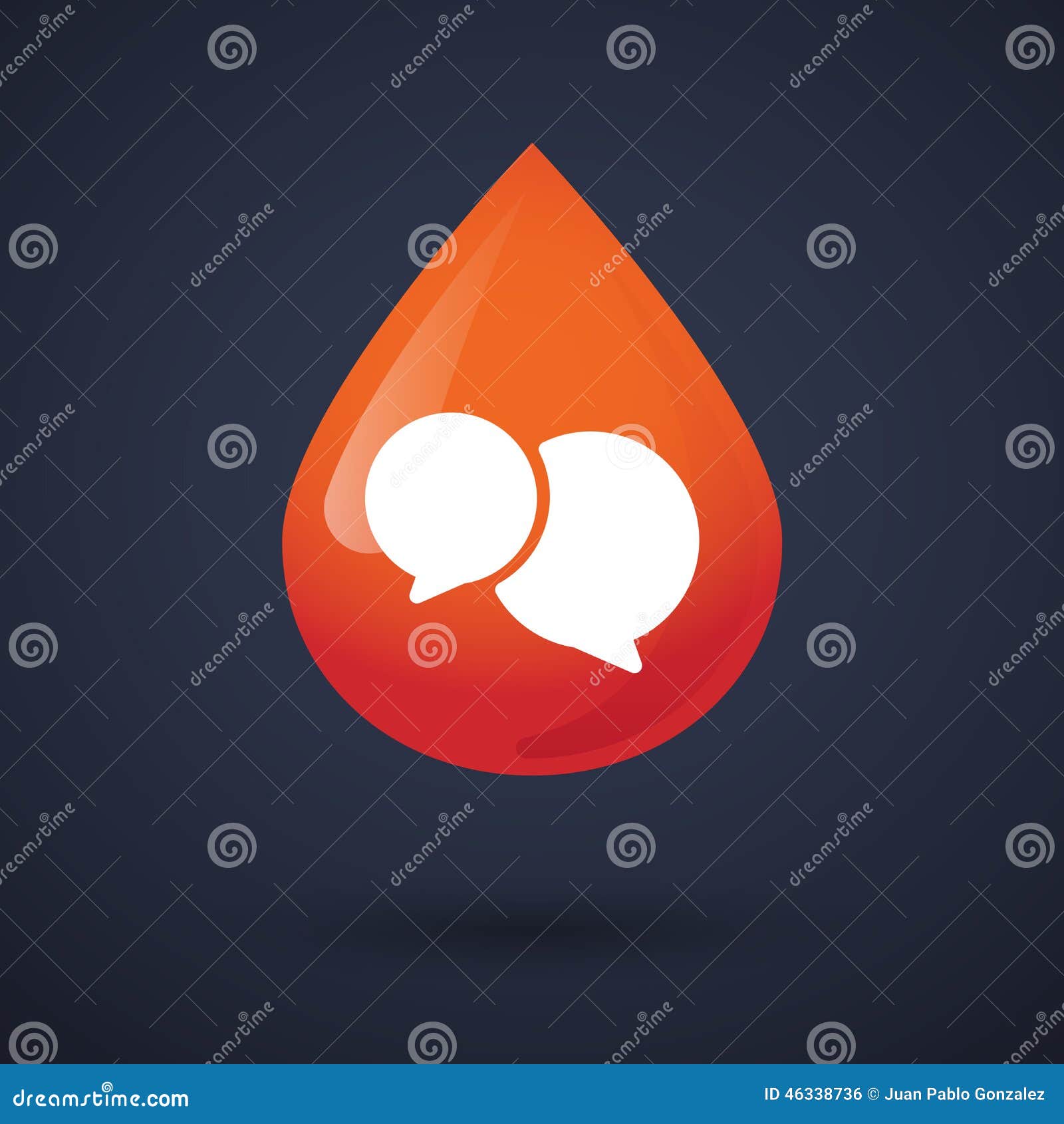 Blood Drop Icon with a Comic Balloon Stock Illustration - Illustration ...