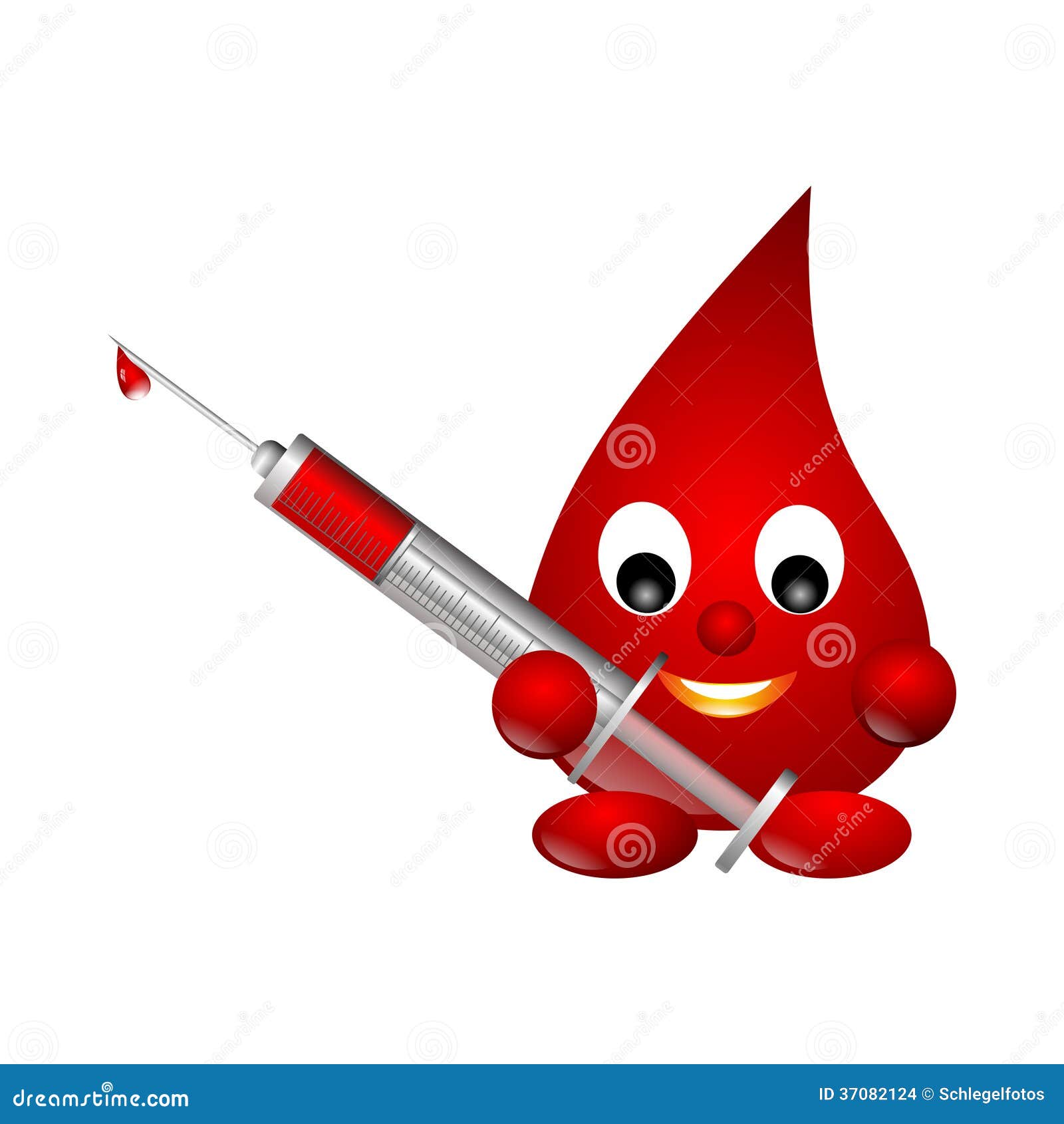 Blood drop with injection stock illustration. Illustration of isolated ...