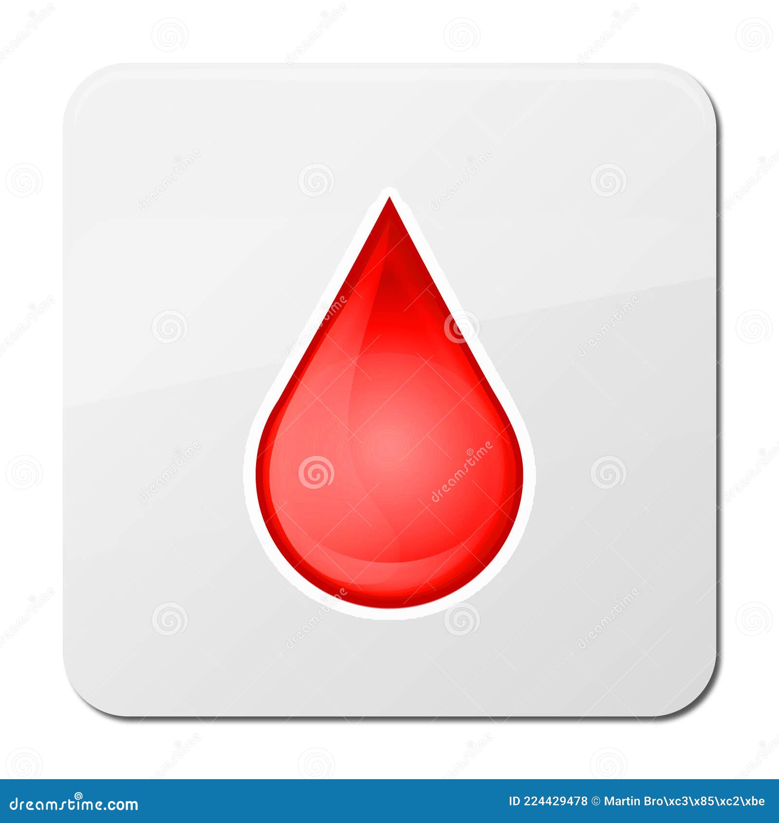 Blood Drop Isolated on White Background. 2d Graphic Illustration Stock ...