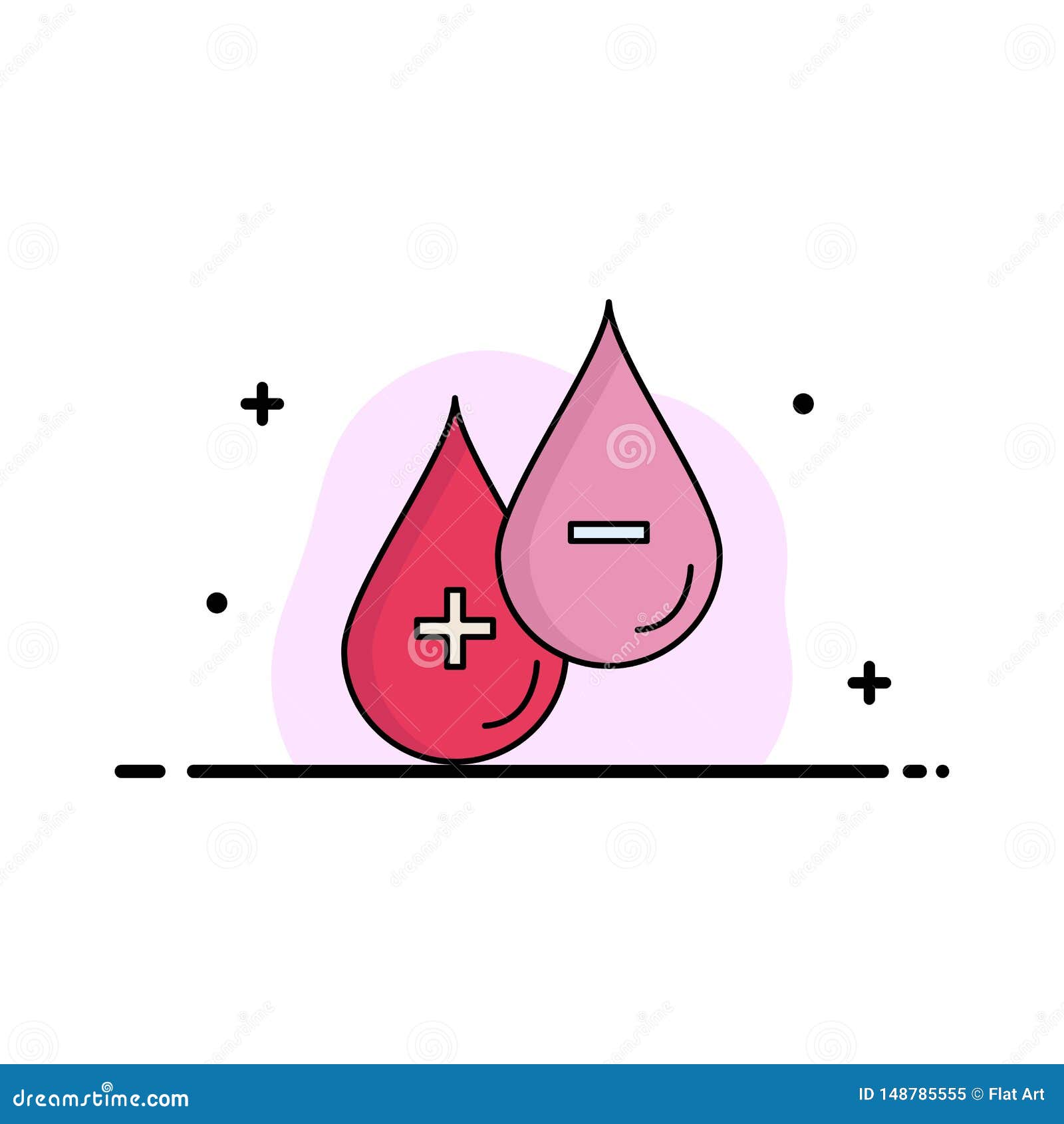 Blood, Drop, Liquid, Plus, Minus Flat Color Icon Vector Stock Vector ...