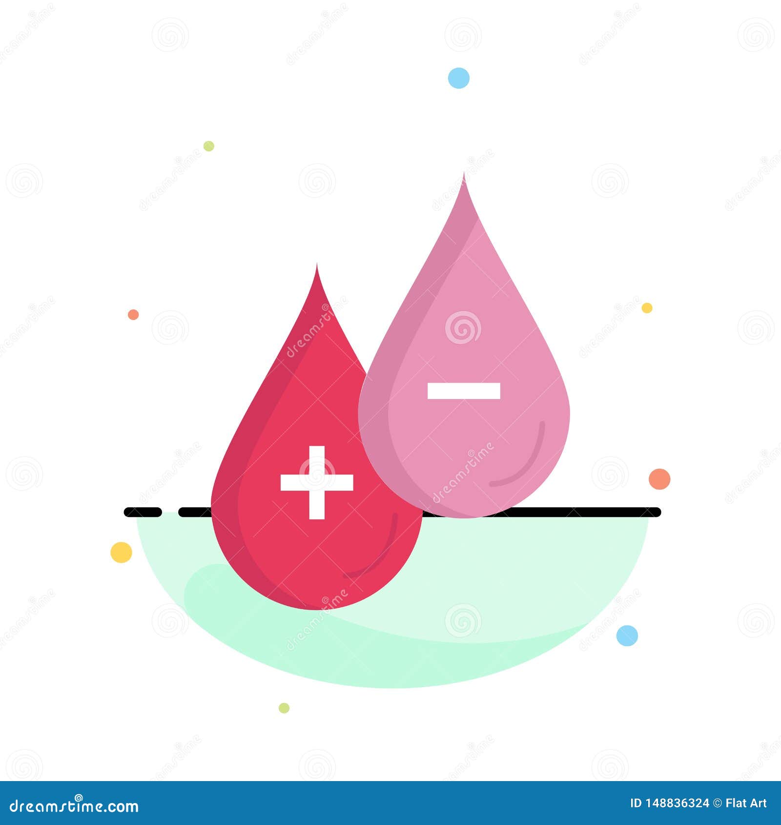 Blood, Drop, Liquid, Plus, Minus Flat Color Icon Vector Stock Vector ...