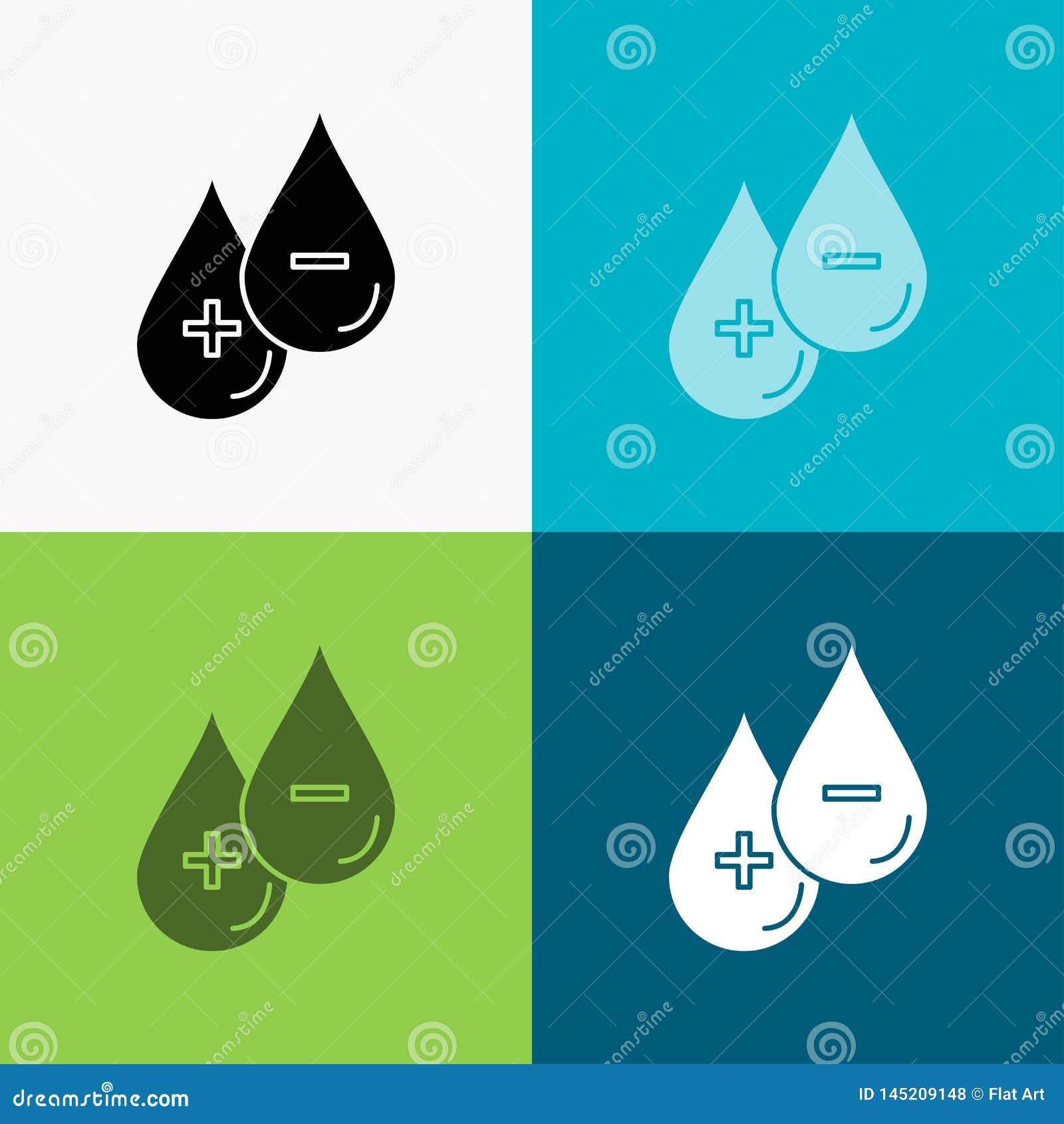 Blood, Drop, Liquid, Plus, Minus Icon Over Various Background. Glyph ...