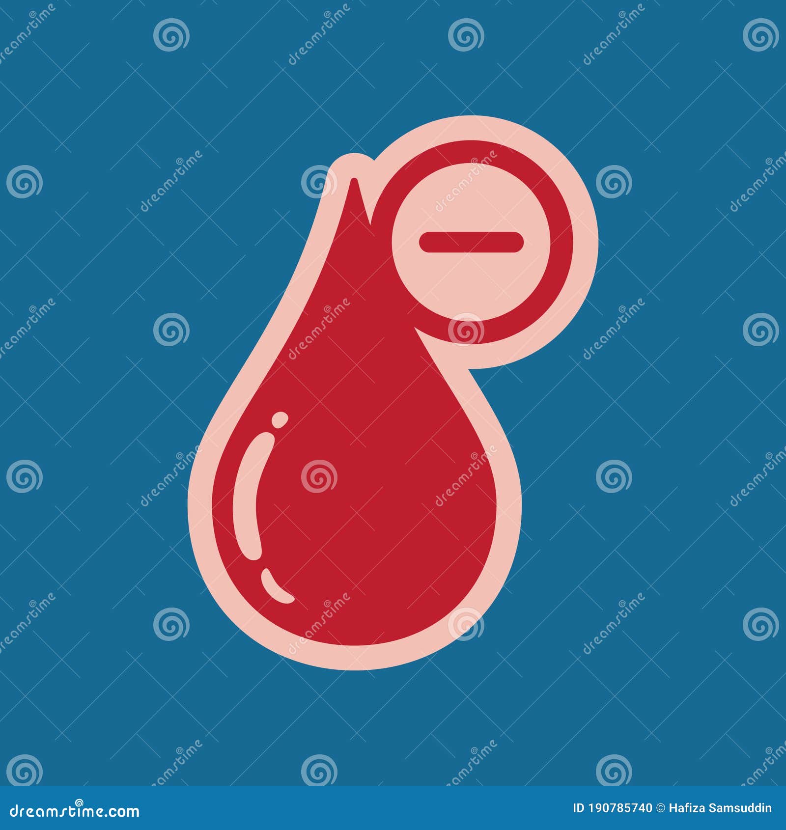 Blood Drop with Minus Sign. Vector Illustration Decorative Design Stock ...
