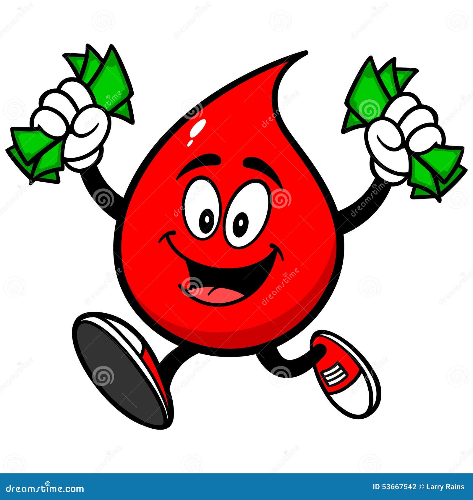 Blood Drop with Money stock vector. Illustration of wealth - 53667542
