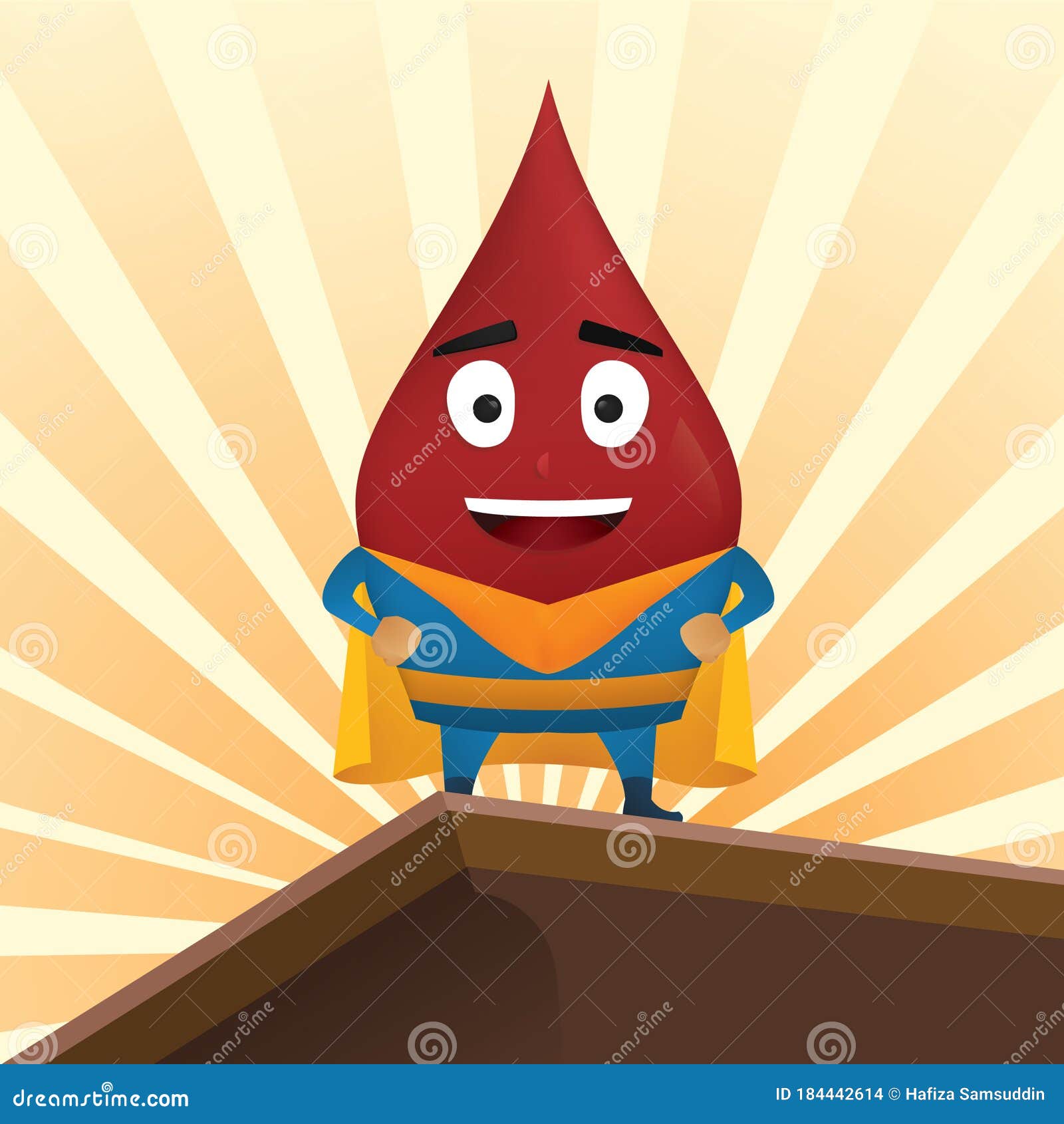 Blood Drop Super Hero. Vector Illustration Decorative Background Design ...