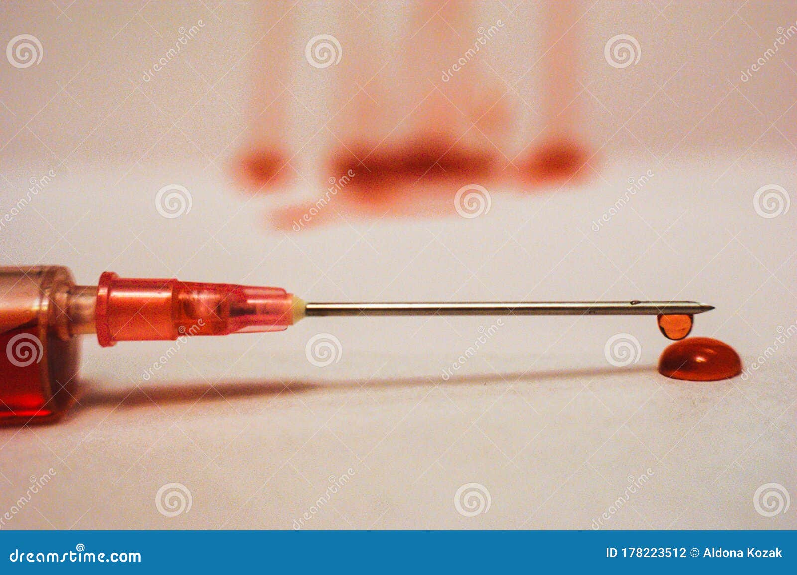 Blood Drop in Syringe Vaccine Medicine Stock Photo - Image of fright ...
