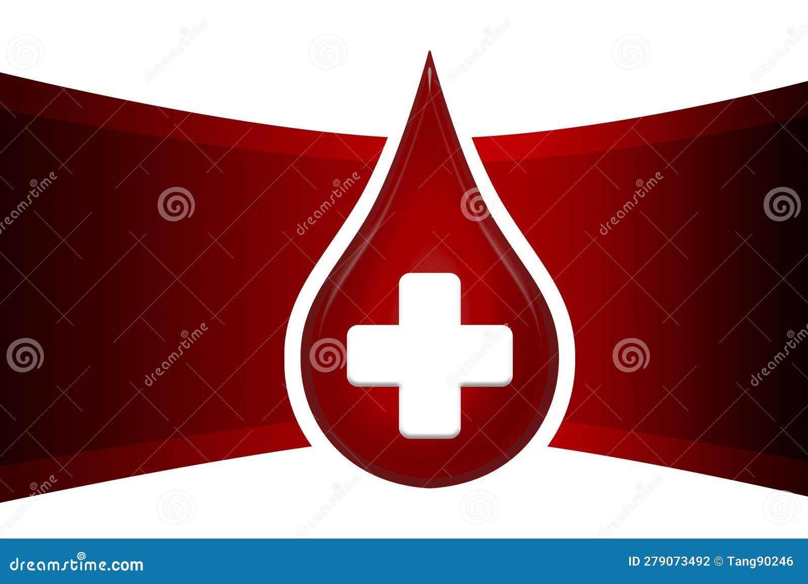 Blood Drop with White Cross Stock Illustration - Illustration of ...