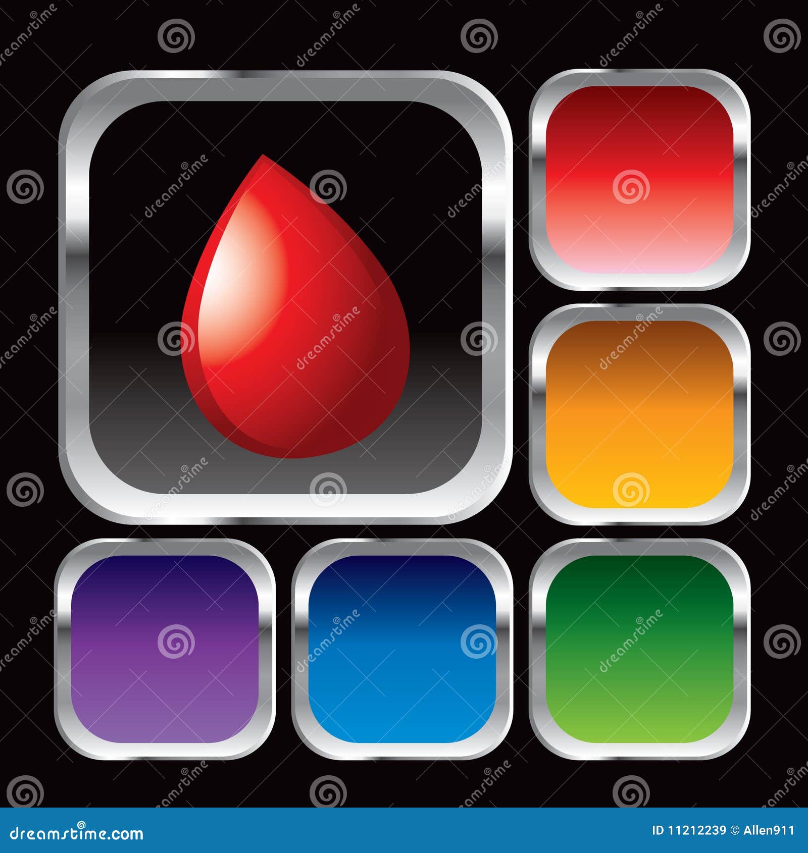 Blood Droplet in Square Web Buttons Stock Vector - Illustration of ...