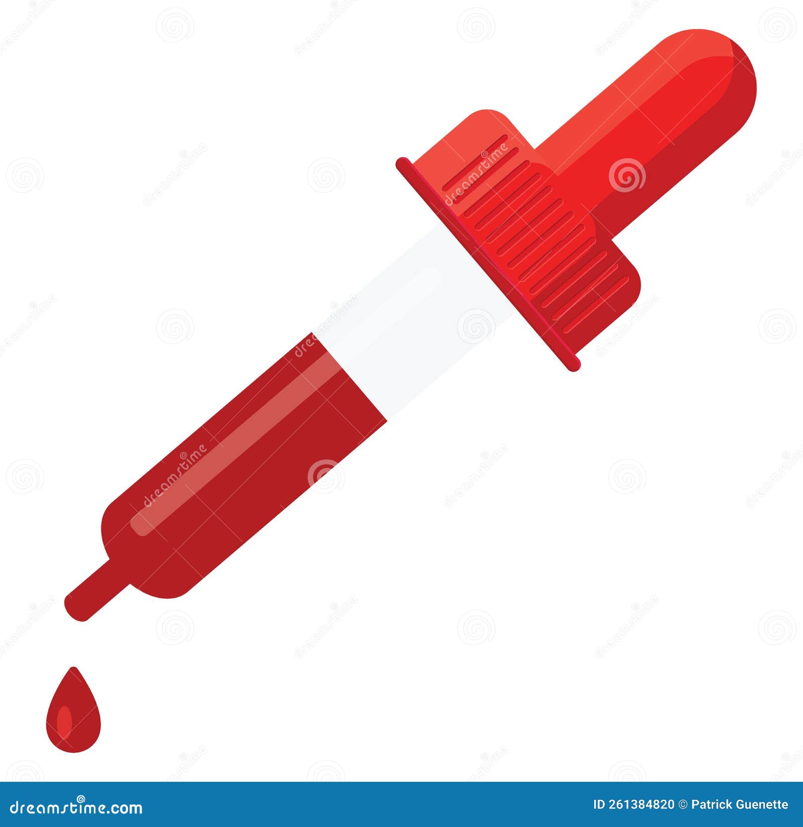 Blood Dropper Vector Graphic Illustration Isolated On White. Vol ...