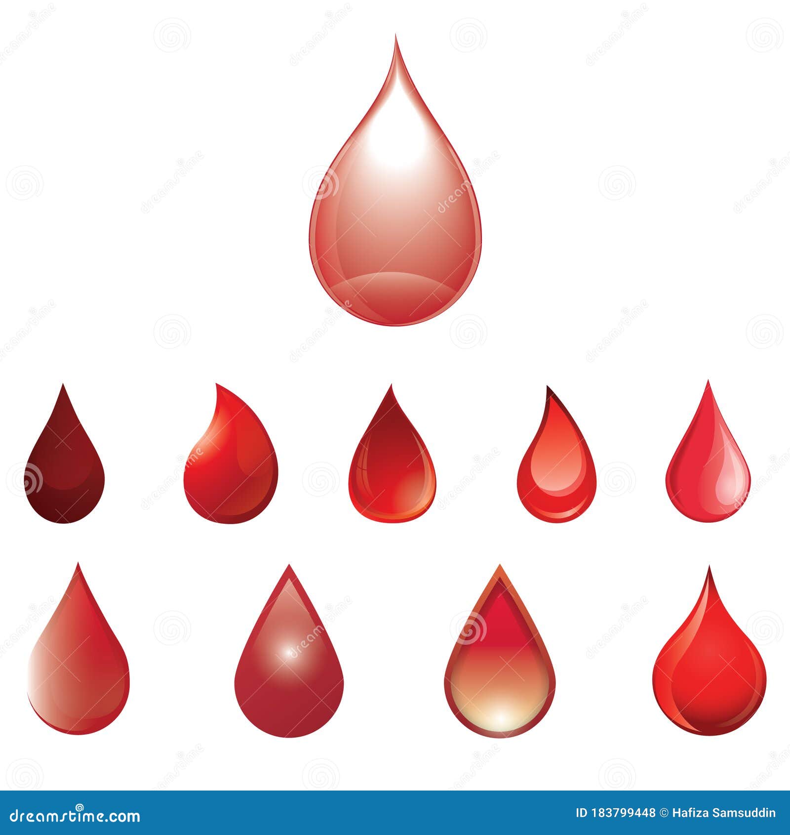 Blood Drops Collection. Vector Illustration Decorative Background ...