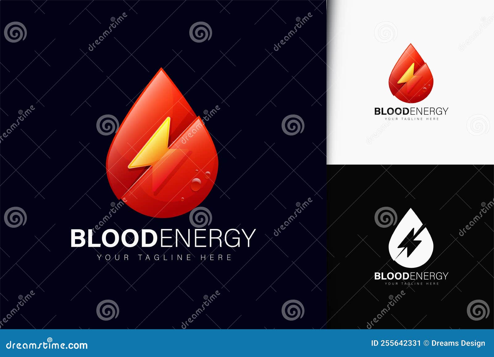 Blood Energy Logo Design with Gradient Stock Vector - Illustration of ...