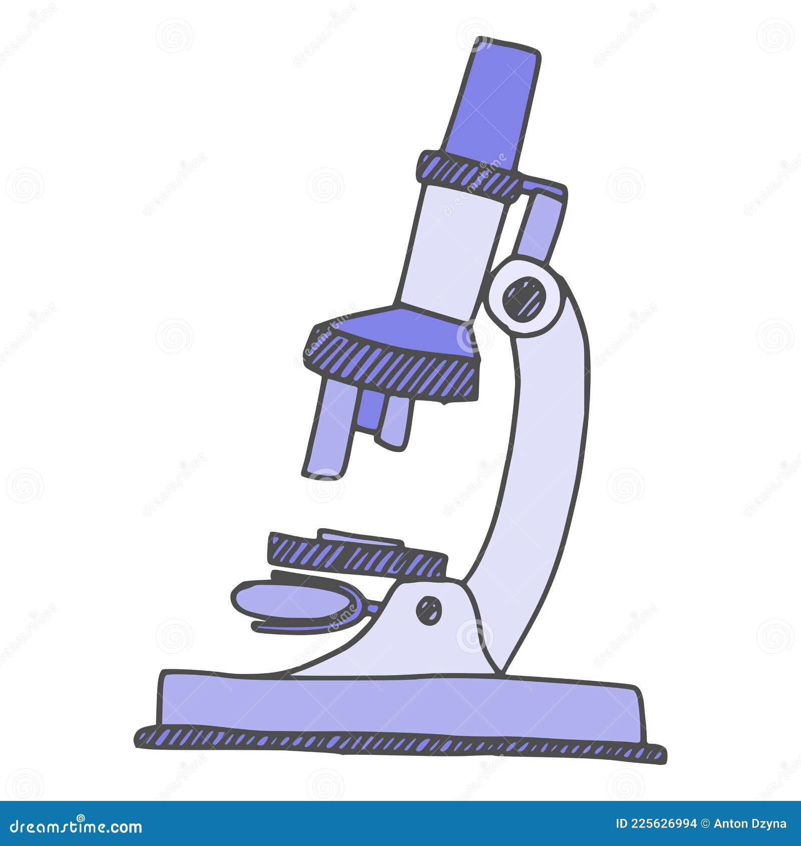 A Microscope. Doodle Style. An Optical Device. A Symbol Of Science ...
