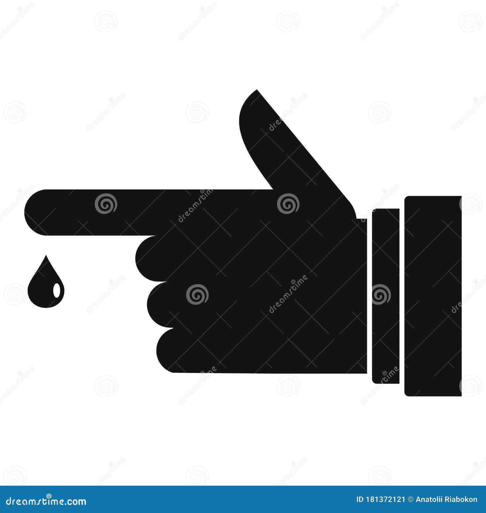 Blood Finger Hand Icon, Simple Style Stock Vector - Illustration of ...