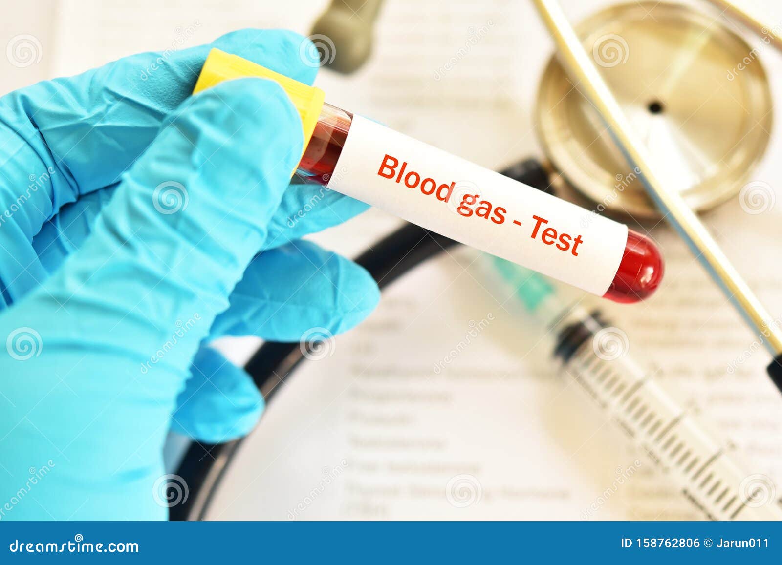 Blood gas test stock photo. Image of critical, healthcare - 158762806