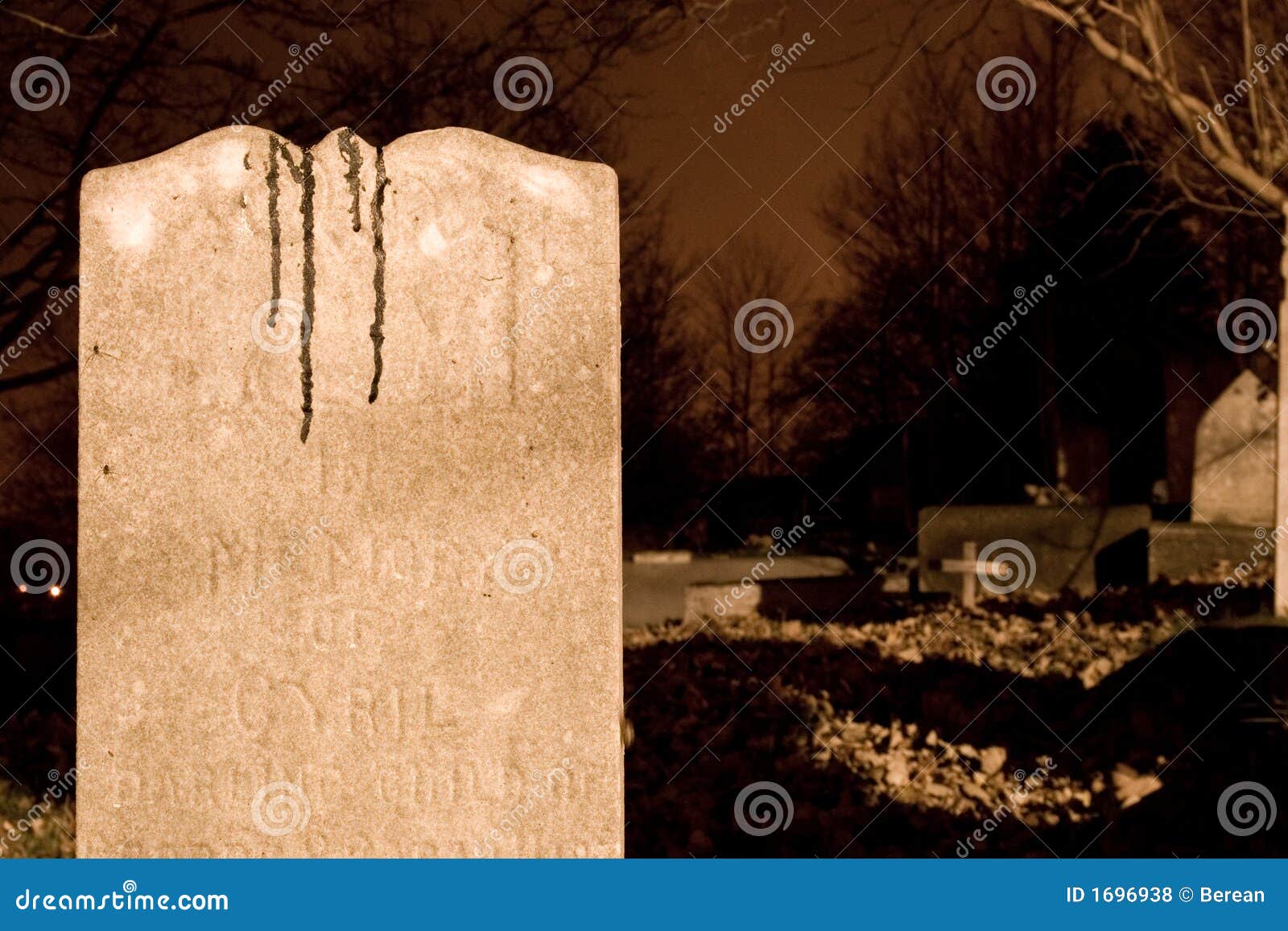 Blood on a gravestone stock photo. Image of tombstone - 1696938