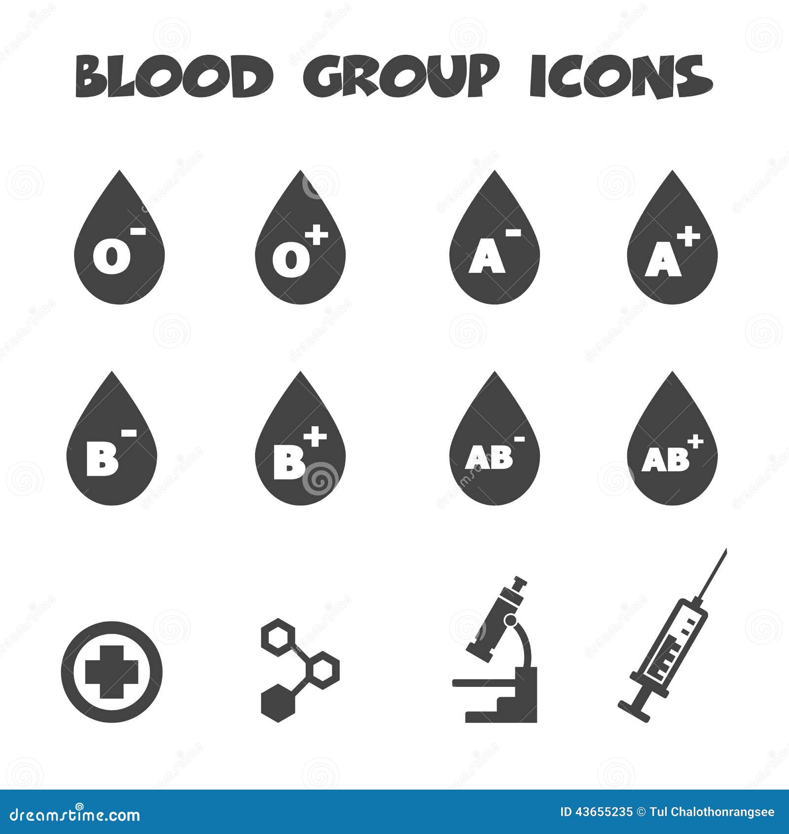 Blood group icons stock vector. Illustration of mono - 43655235