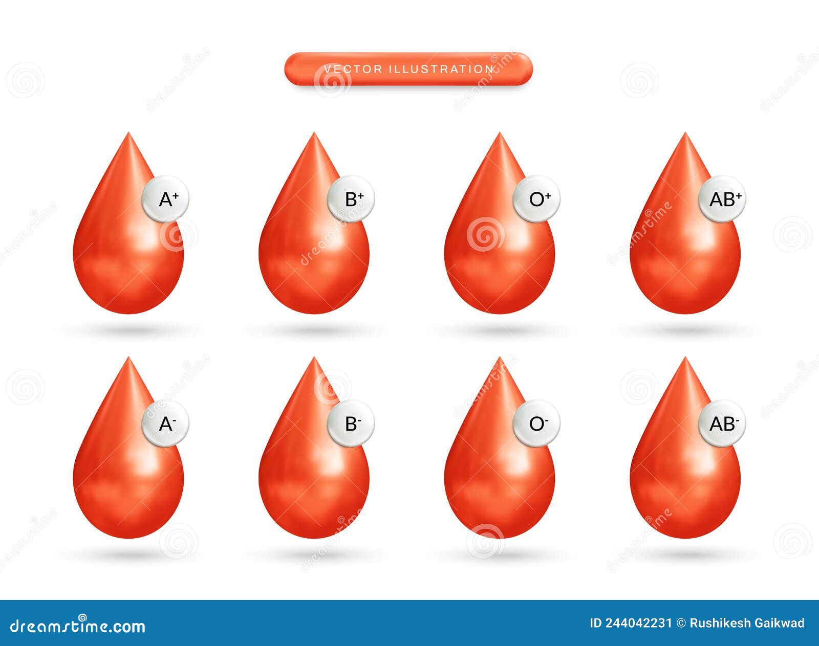 Blood Group Type Realistic 3d Vector Icon Illustration Stock Vector ...