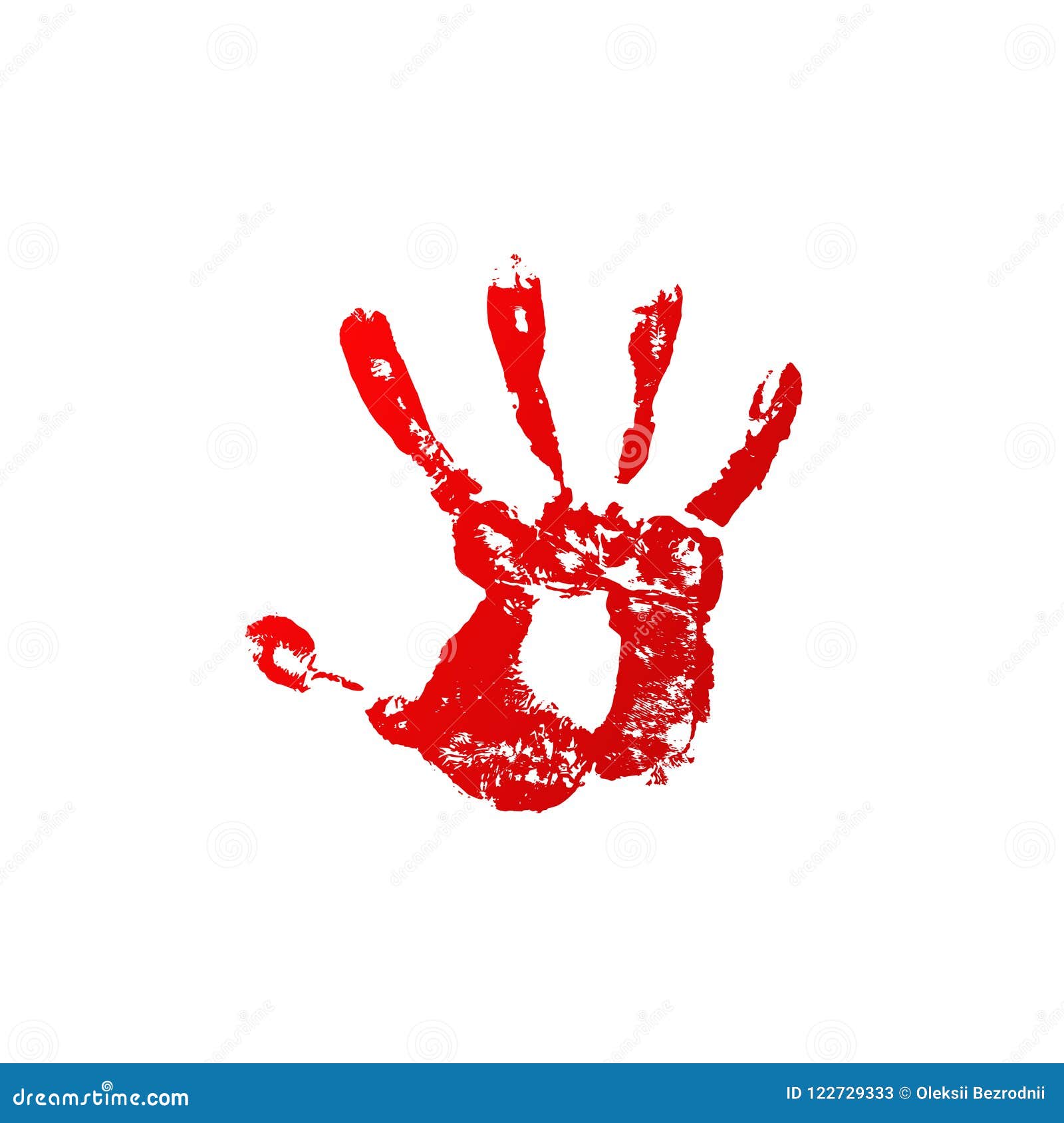 Blood hand print vector stock vector. Illustration of death - 122729333
