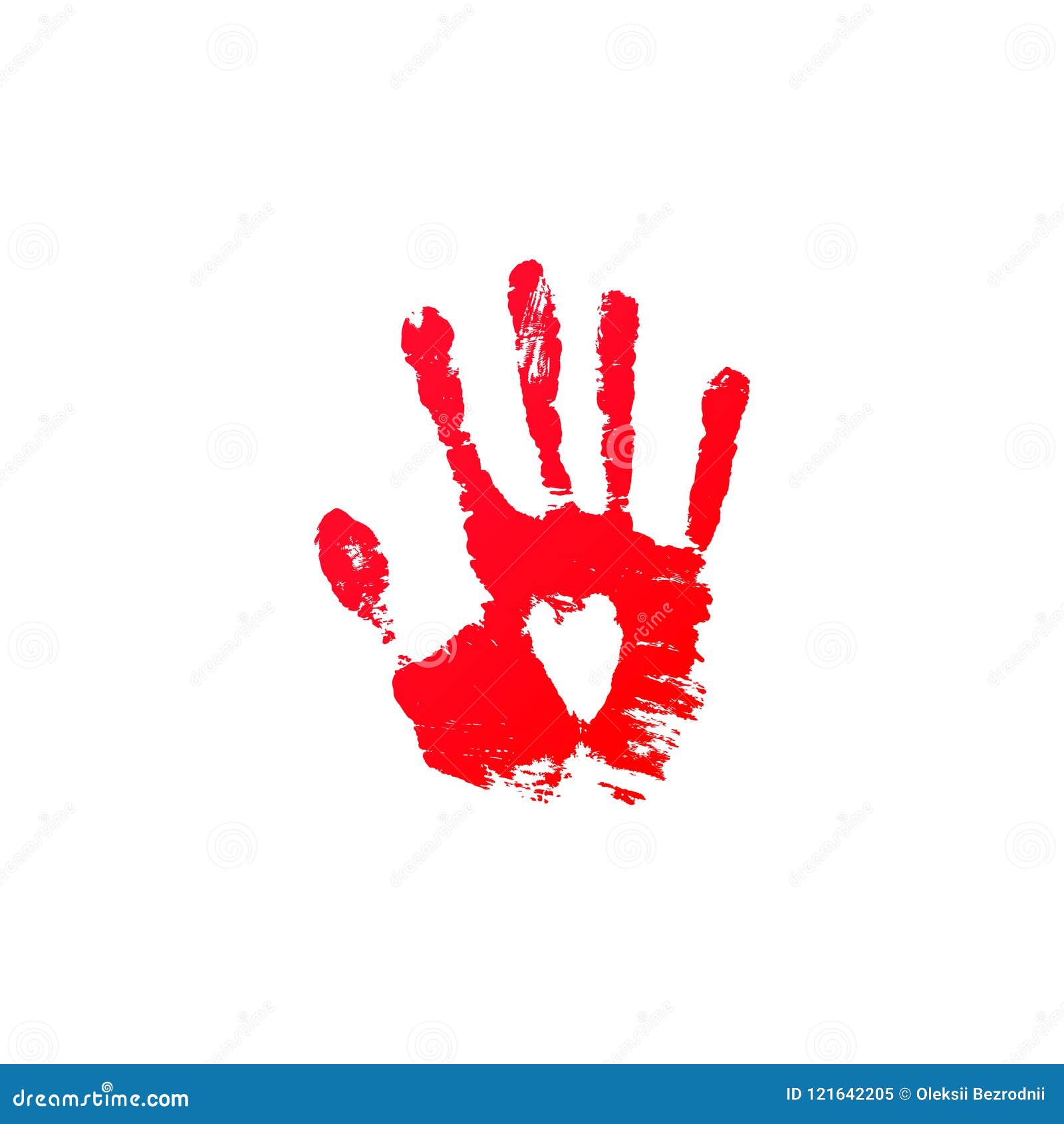 Blood Hand Print Seamless Pattern On Black Background. Red Paint ...