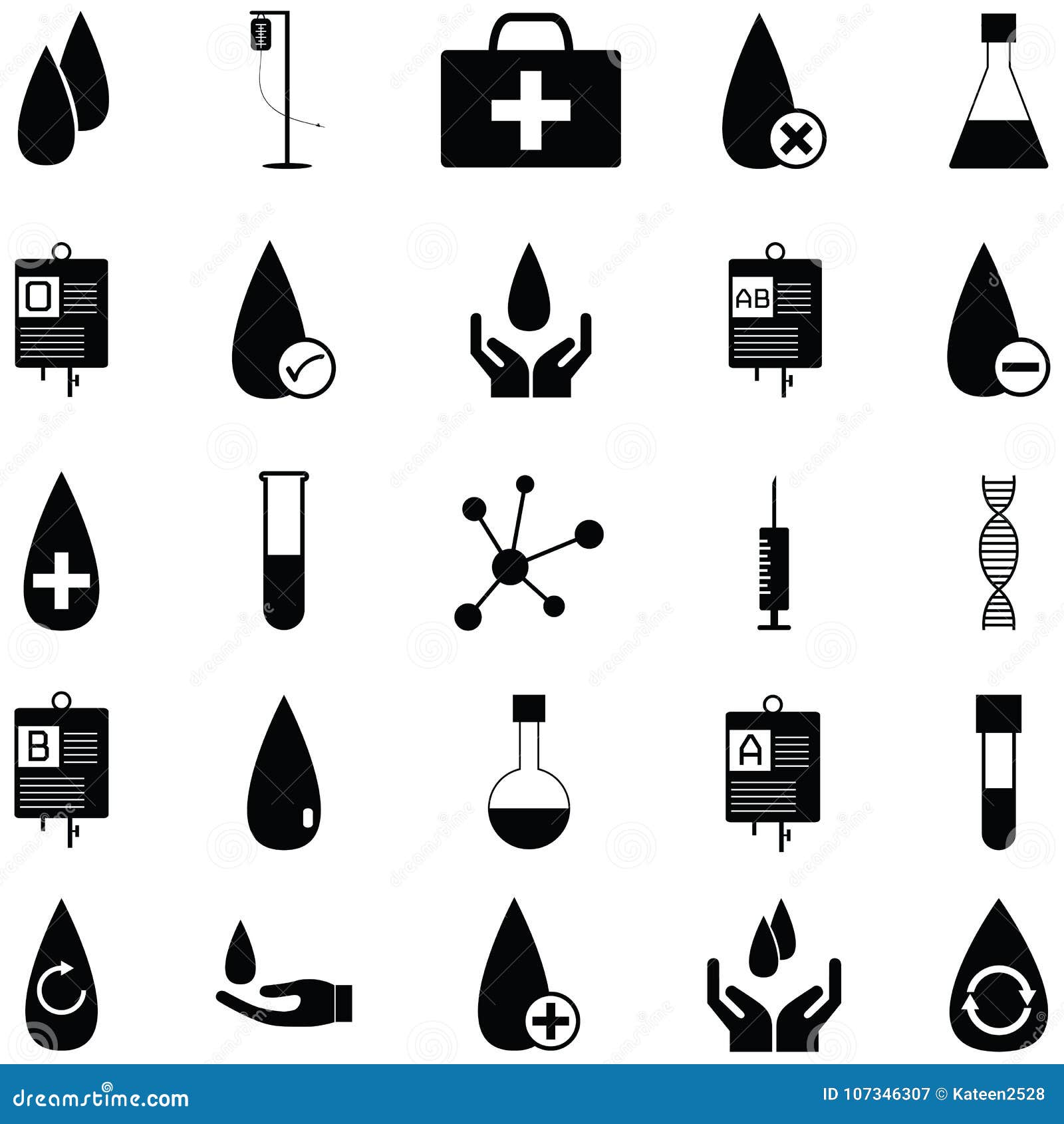 Blood icon set stock vector. Illustration of nature - 107346307
