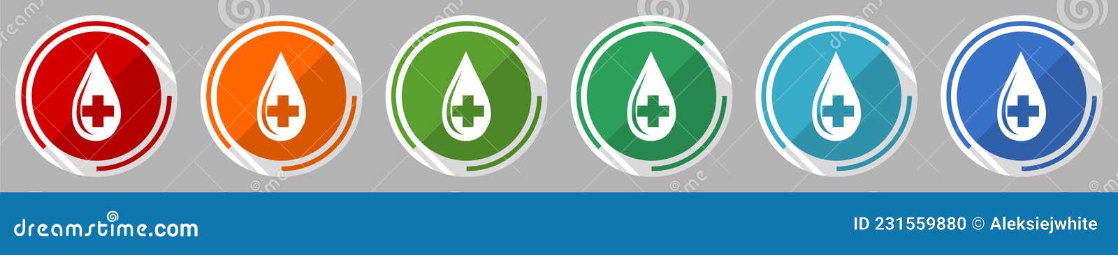 Blood Icon Set, Vector Illustration in 6 Colors Options for Webdesign ...