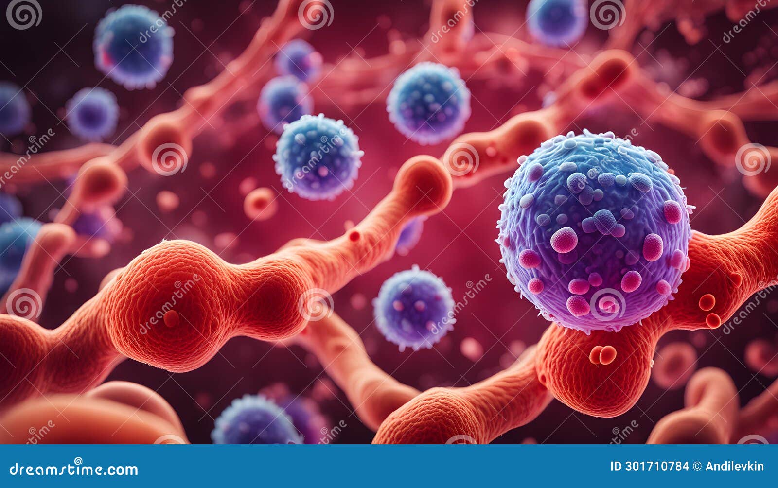 Blood Infection with Bacteria and Virus Cells Stock Photo - Image of ...