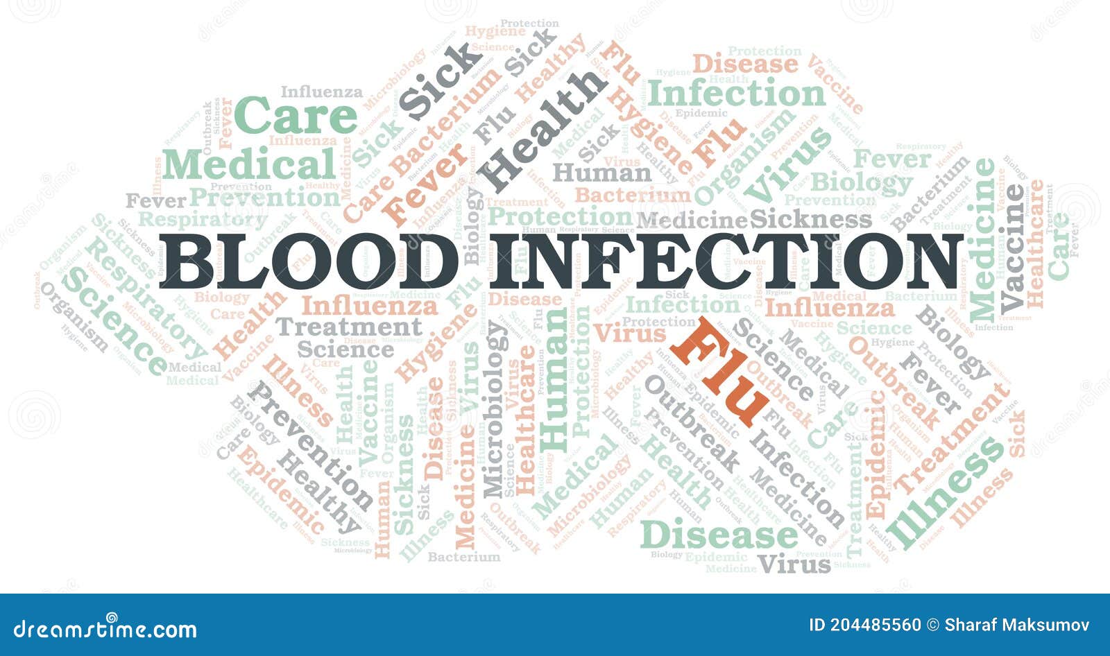 Blood Infection Typography Word Cloud Create with the Text only. Stock ...