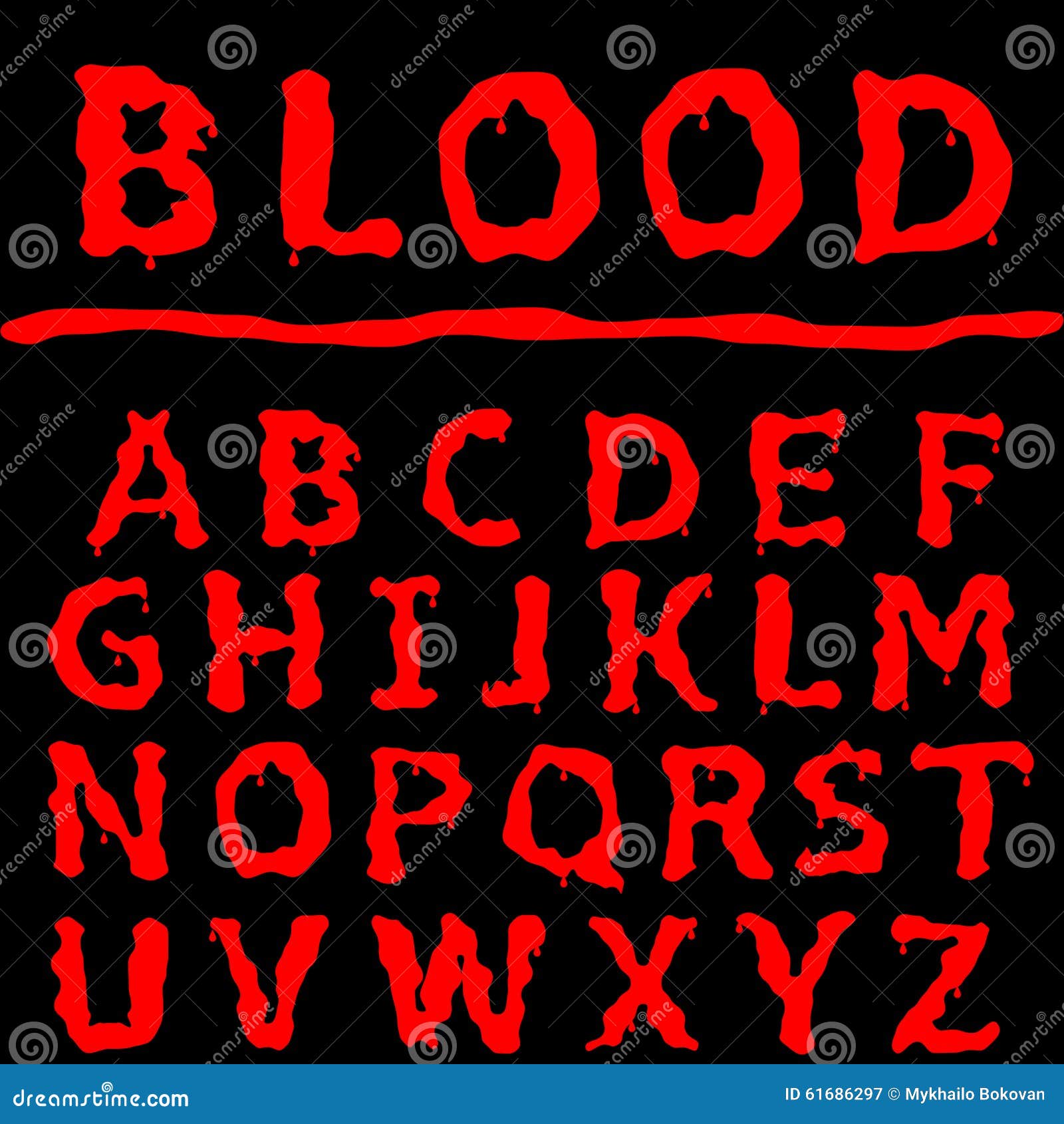 Blood letter set stock vector. Illustration of abstract - 61686297