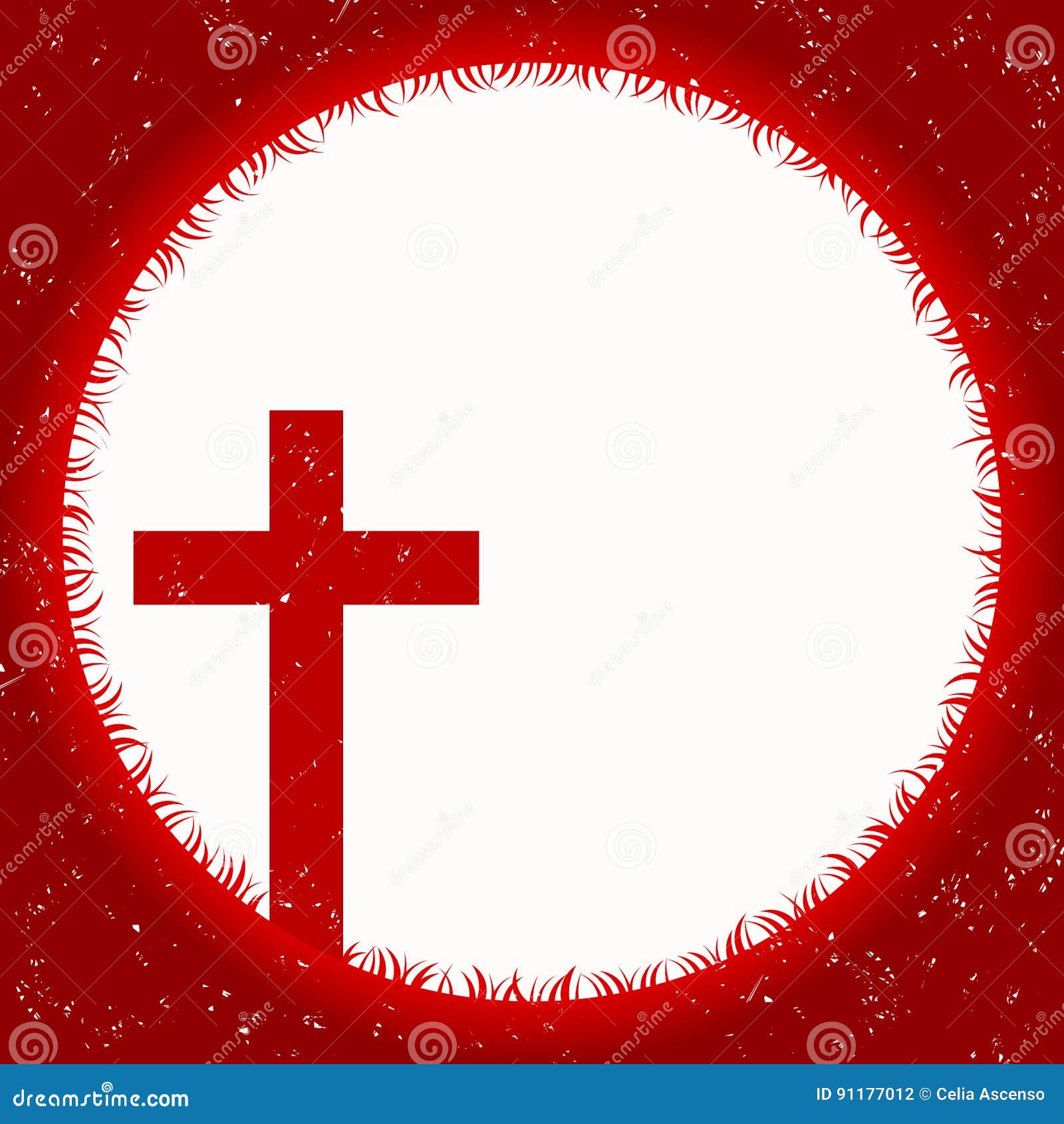 Blood moon with cross stock illustration. Illustration of cover - 91177012