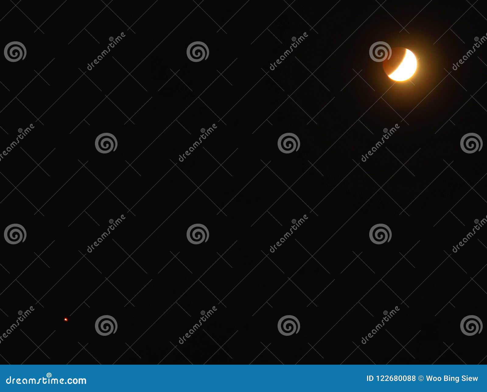 Blood moon and Mars stock photo. Image of partial, full - 122680088