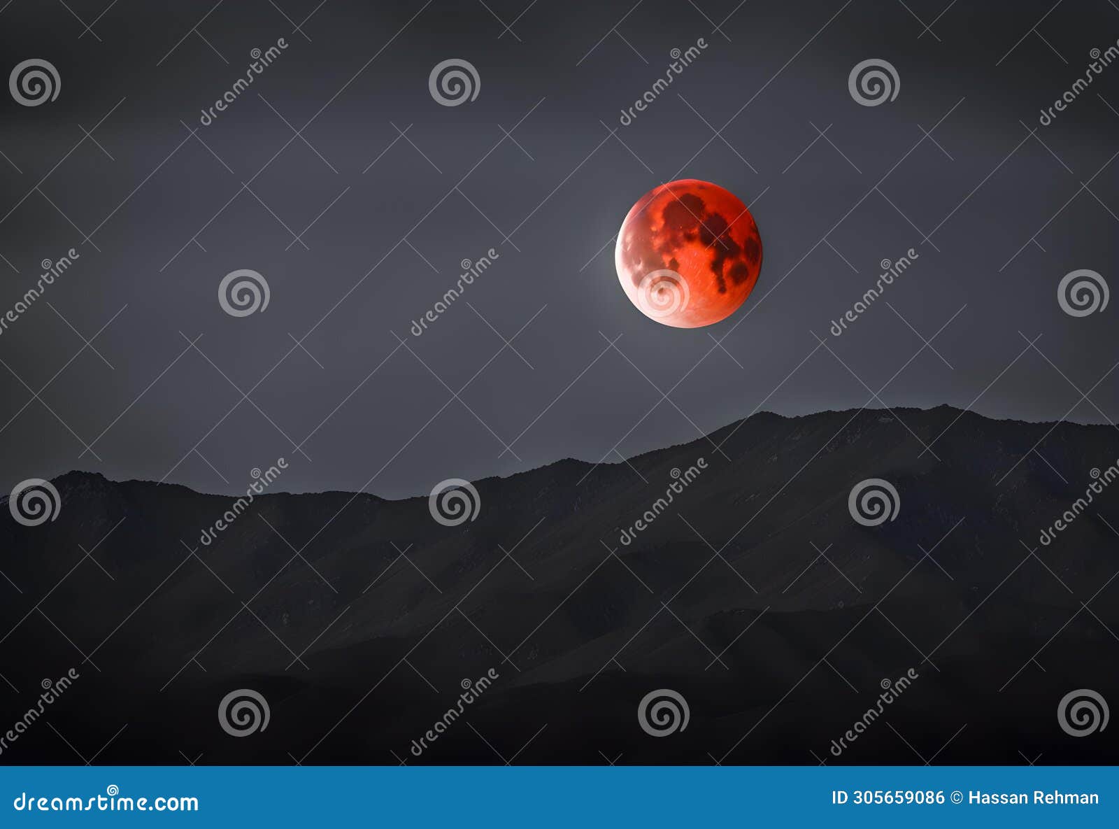 Blood Moon, Red Moon, Real Full Blood Moon in Stock Illustration ...