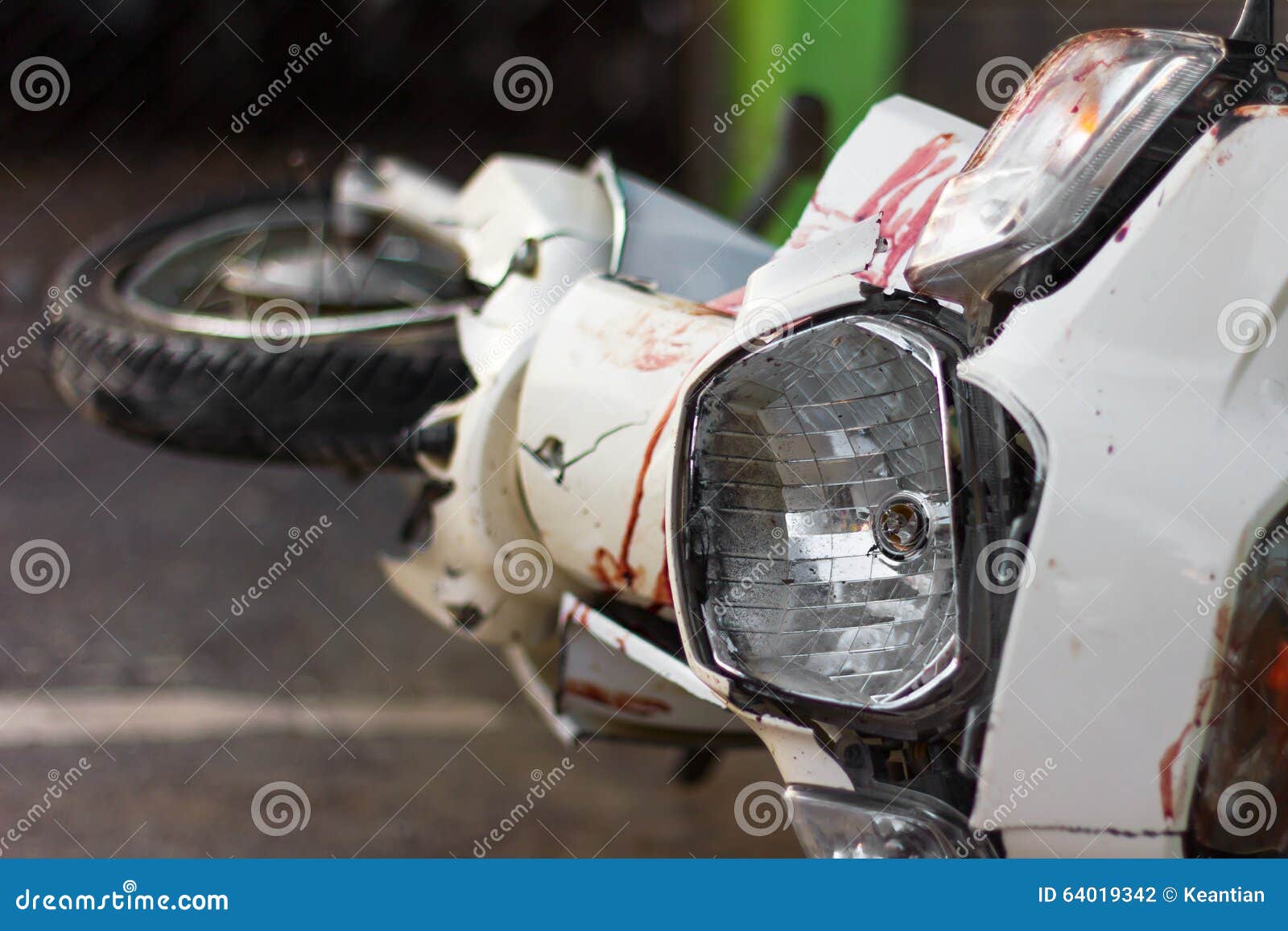 Blood motorcycle mudguard. stock photo. Image of drive - 64019342