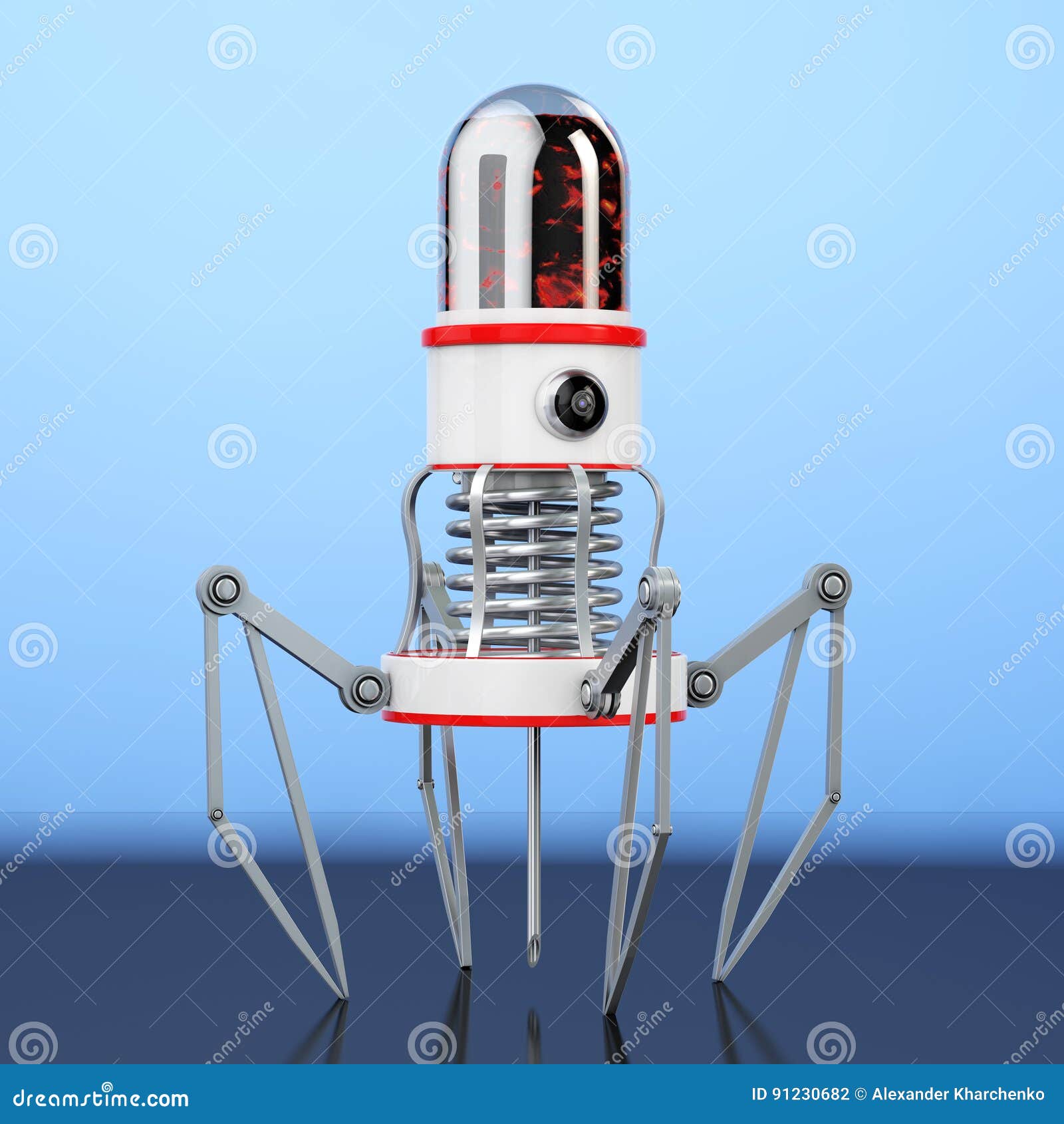 Blood Nano Robot with Camera, Claws and Needle. 3d Rendering Stock ...