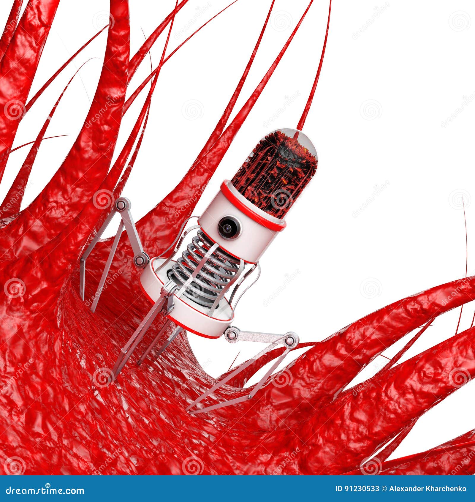 Nano Robot Hand Ai With Corona Virus Covid 19 In Realistic Style In ...