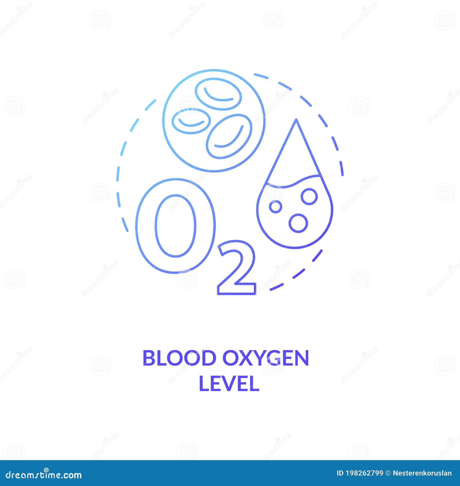 Blood Oxygen Level Concept Icon Stock Vector - Illustration of medicine ...