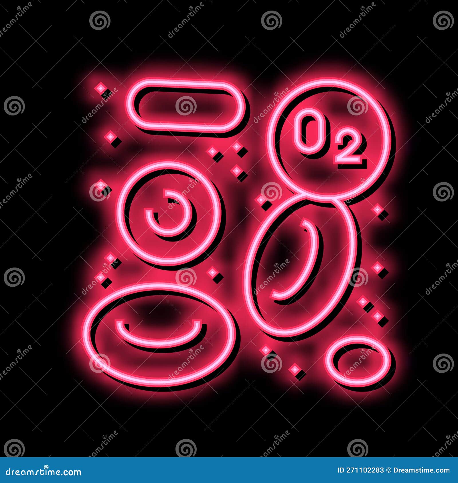 Blood with Oxygen Neon Glow Icon Illustration Stock Vector ...