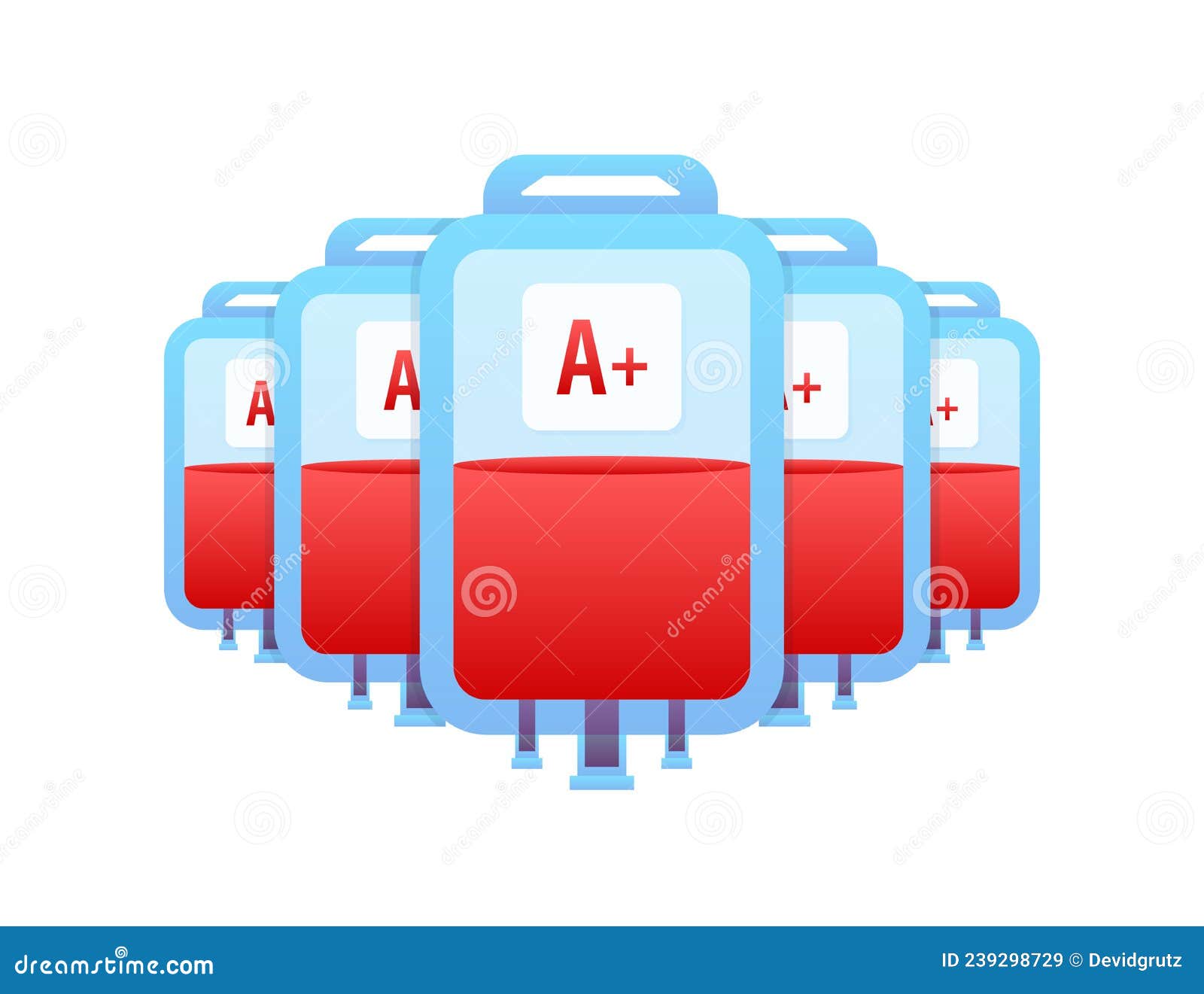 Blood Package in Flat Style on White Background. 3d Realistic Vector ...