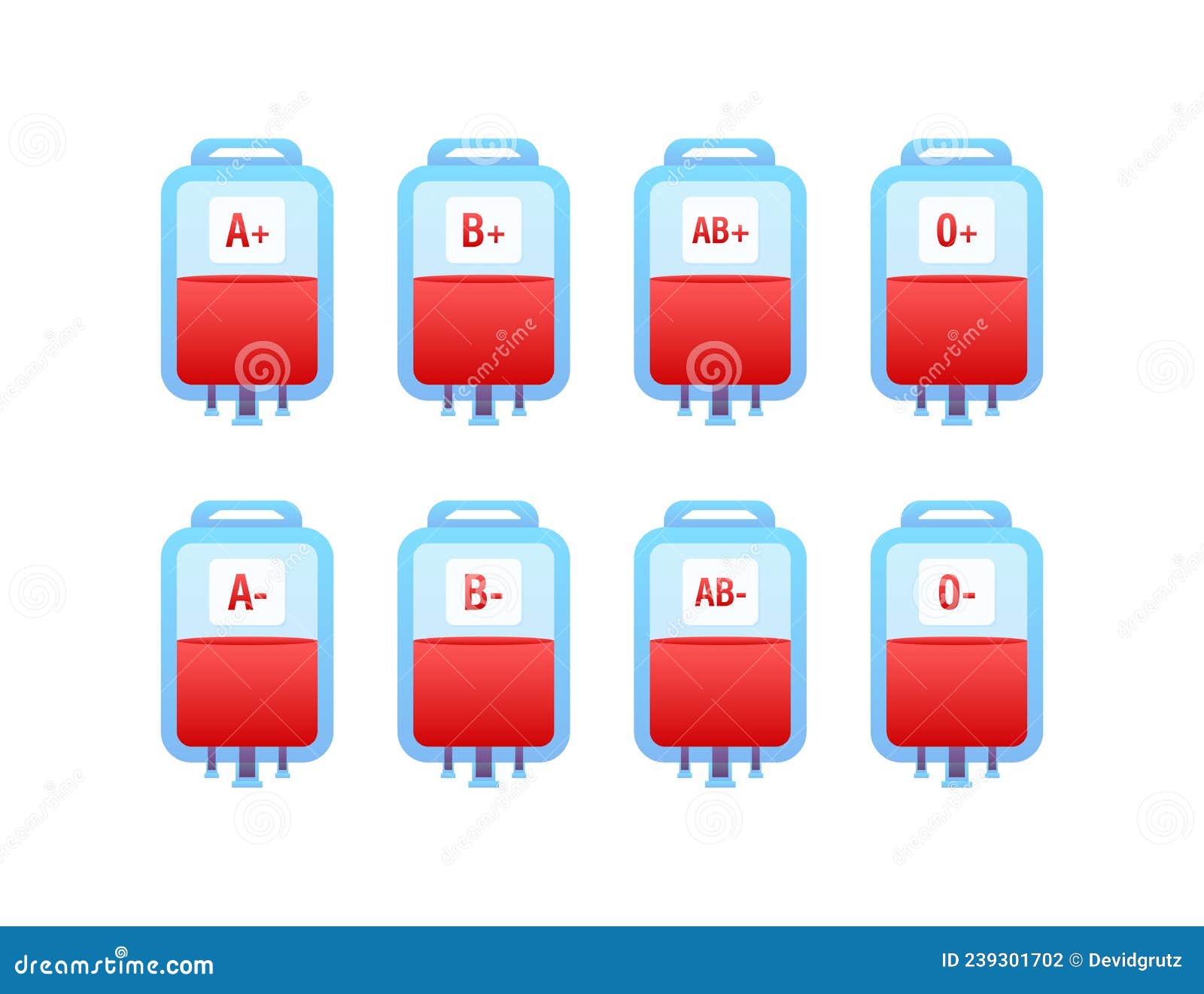 Blood Package in Flat Style on White Background. 3d Realistic Vector ...