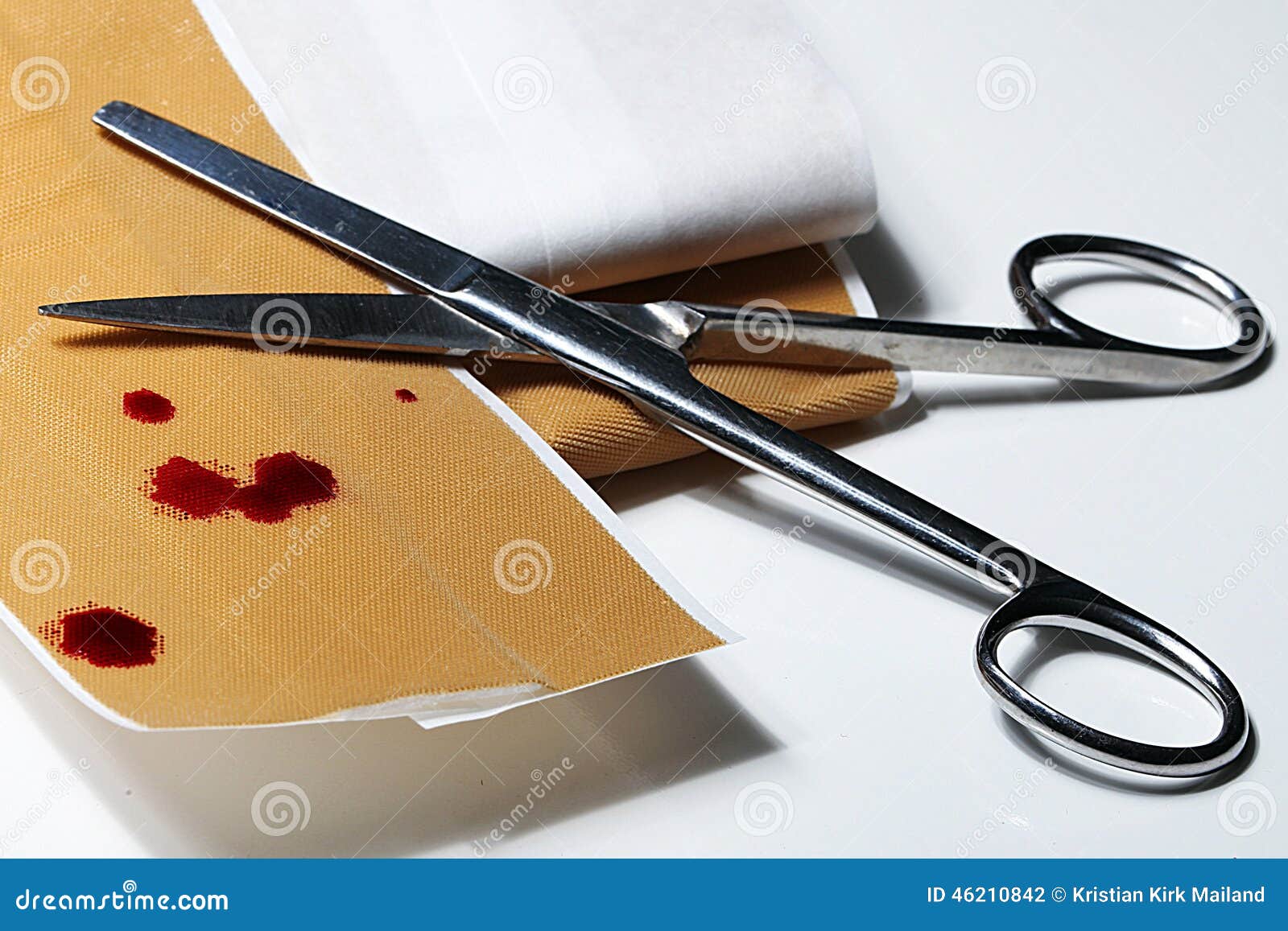 Blood, Path and Scissors. First Aid. Stock Photo - Image of plasters ...