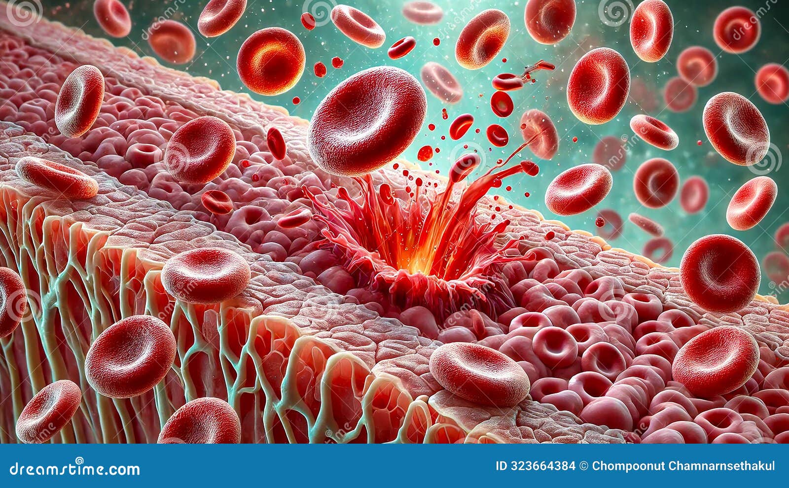 Aggregation Of Red Blood Cells. Erythrocytes. Vector Illustration On ...