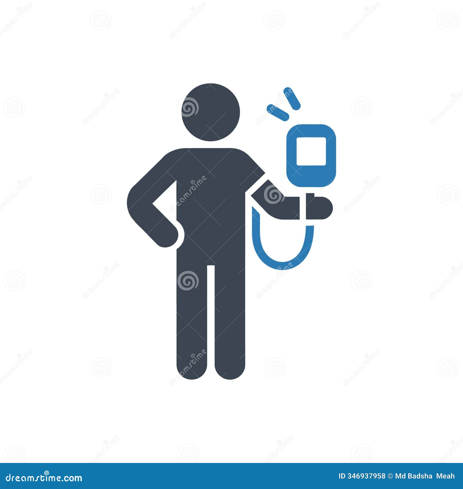 Blood Pressure Check Icon stock illustration. Illustration of device ...