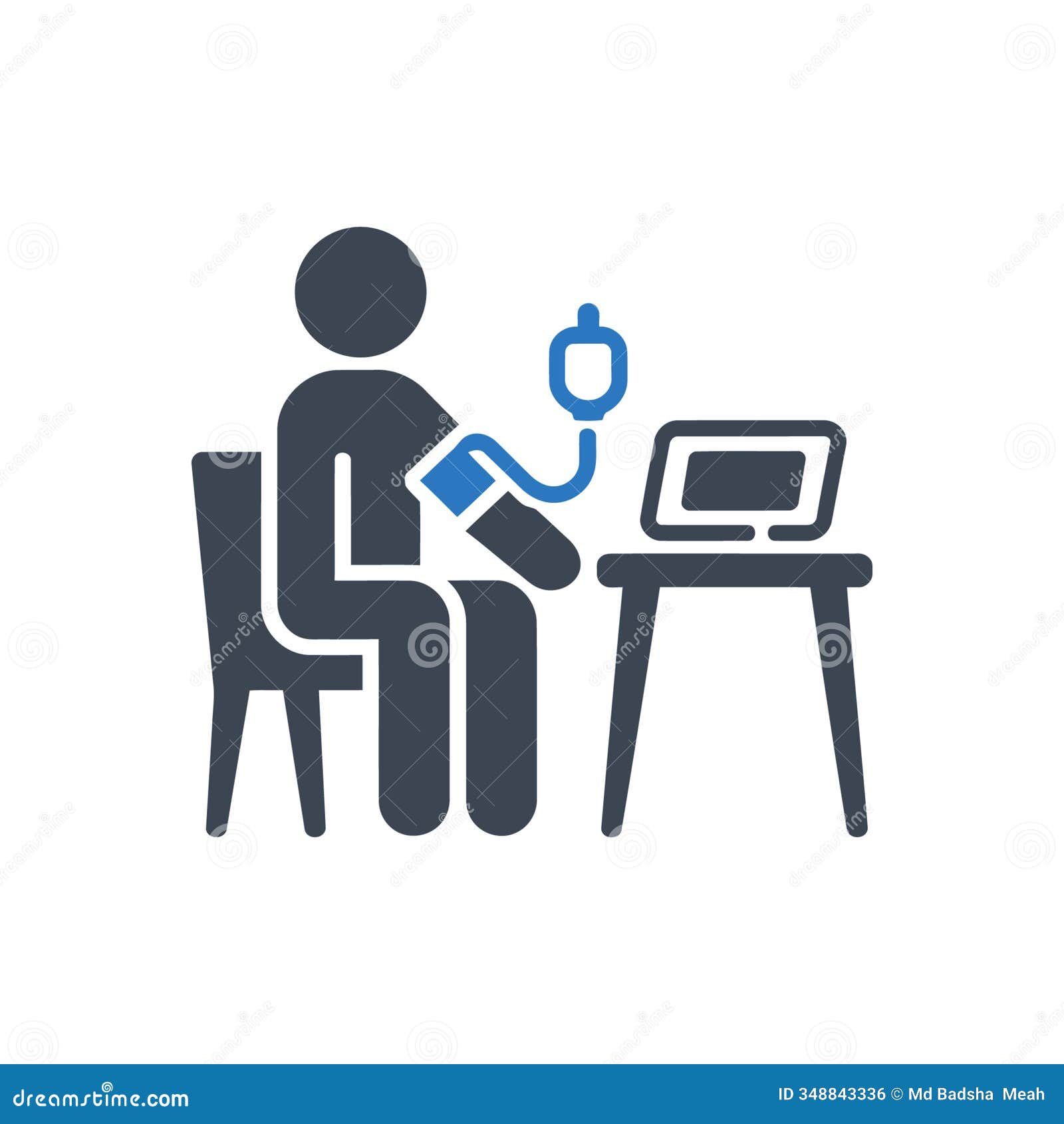 Blood Pressure Check Icon stock vector. Illustration of sign - 348843336