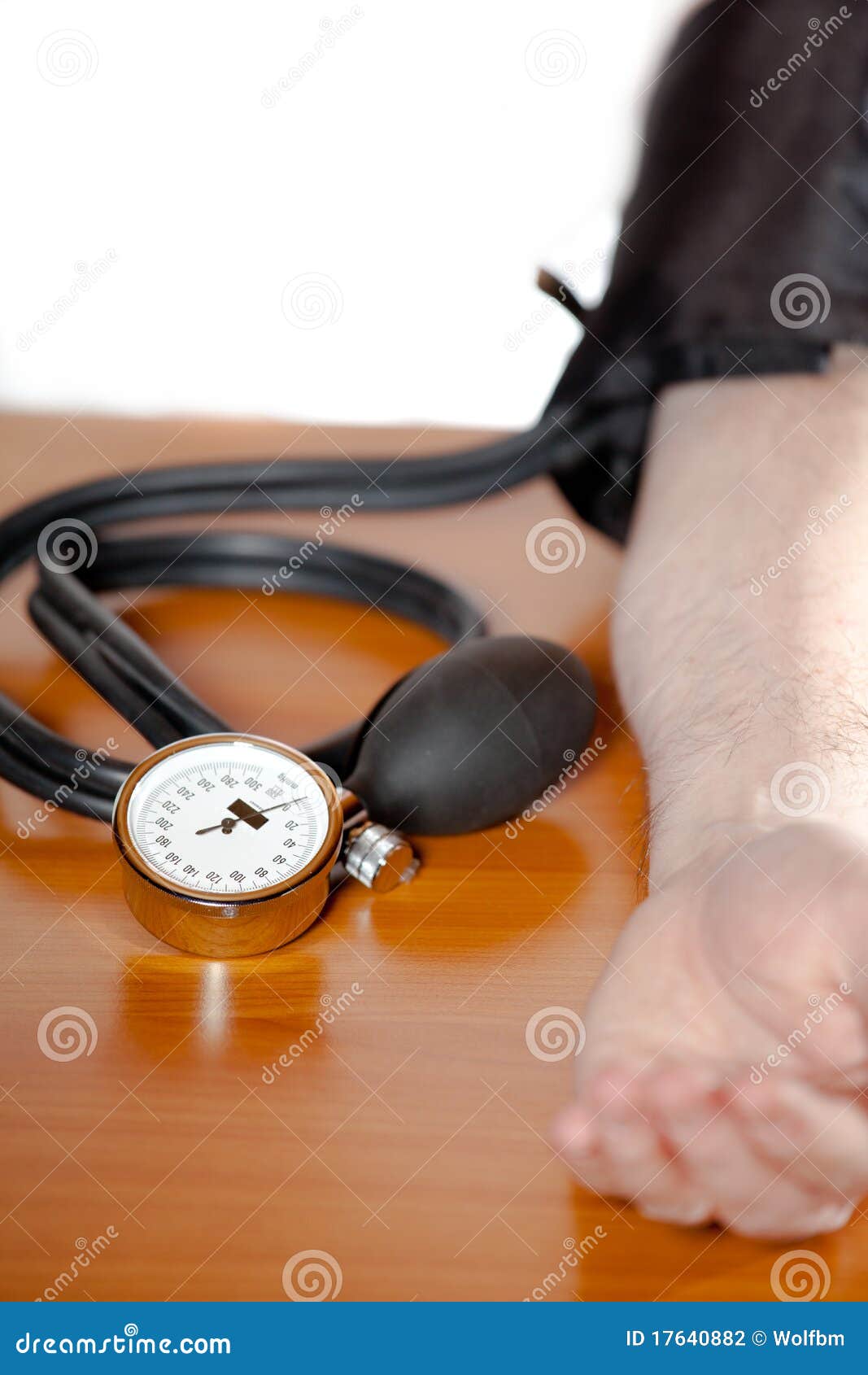 Blood Pressure Gauge at Man`s Arm Stock Photo - Image of measuring ...